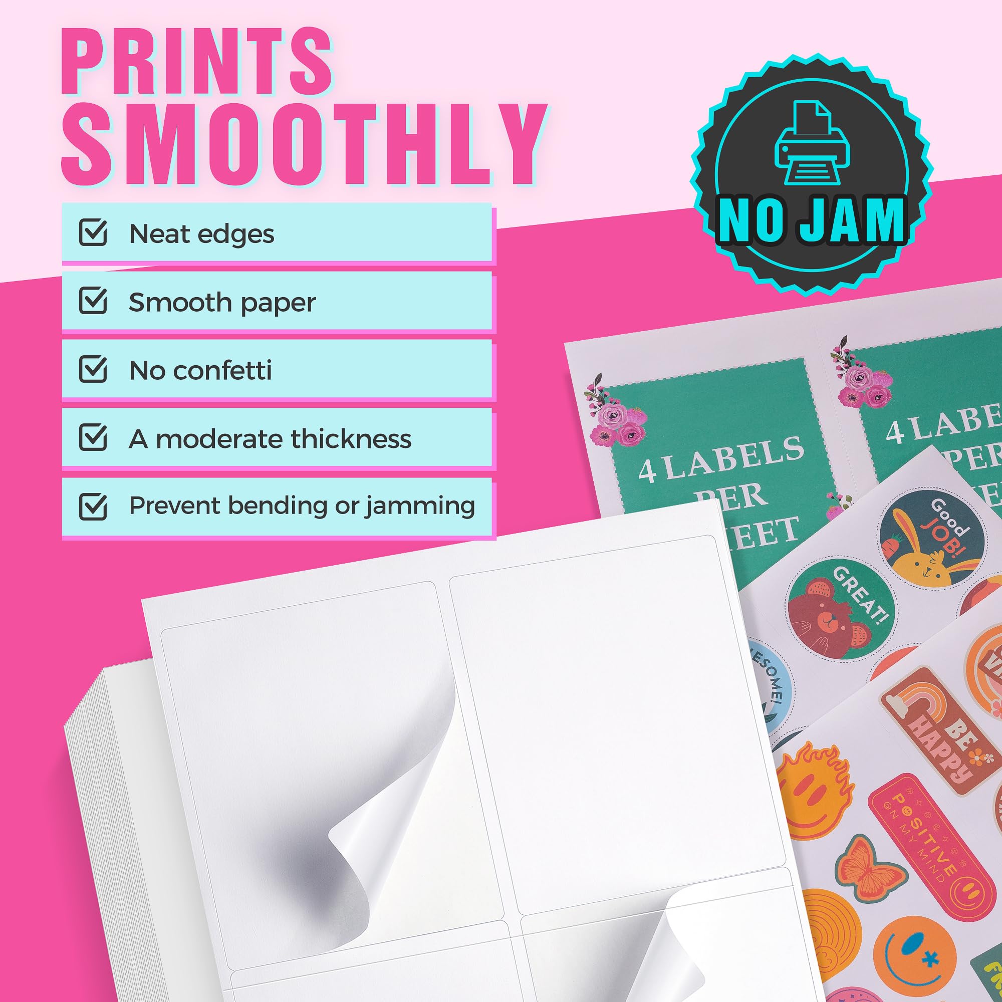 Snapklik.com : 800 Label Stickers For Printer 4" X 5" Mailing Labels ...