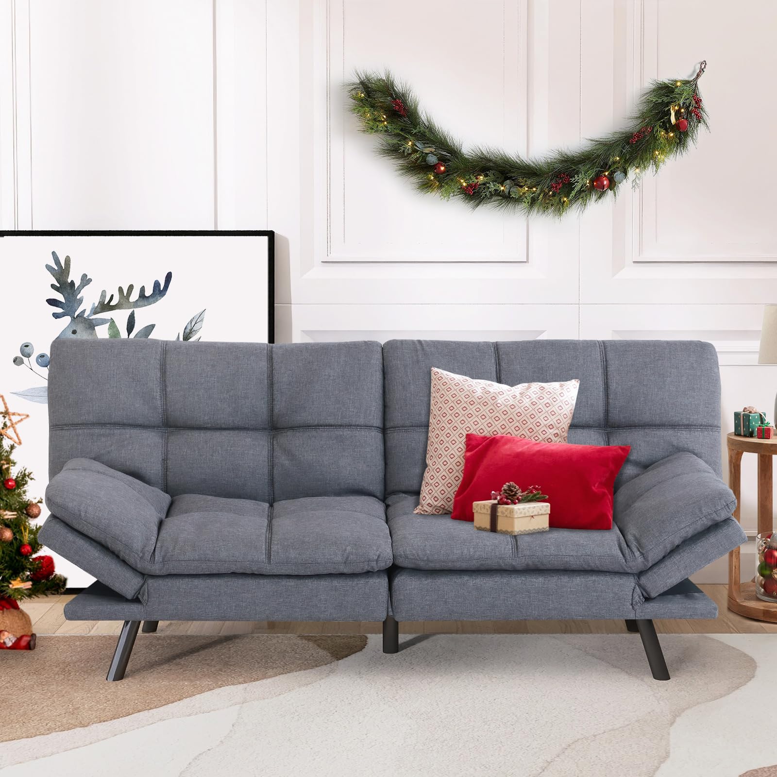 Snapklik.com : Multifunctional Futon Sofa Bed,Convertible Sleeper Futon ...