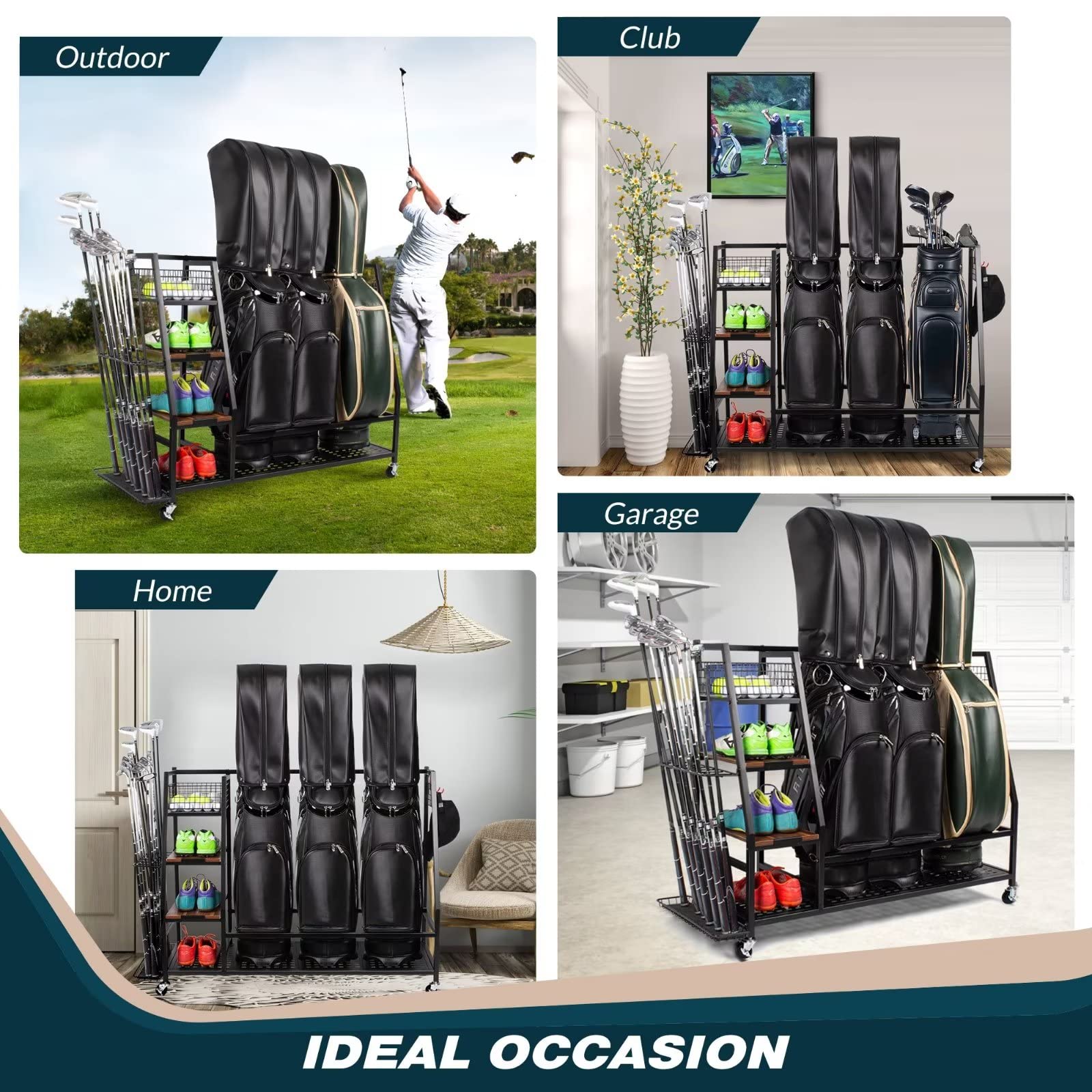 Snapklik.com : Sttoraboks 3 Golf Bags Storage Garage Organizer, Golf ...