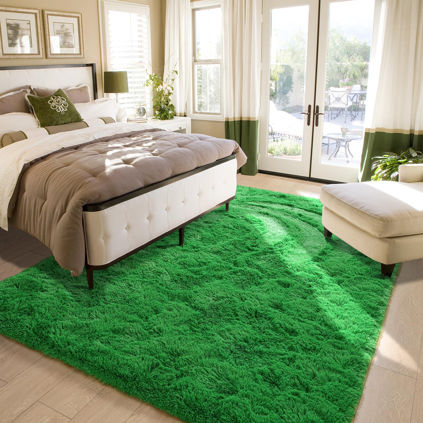 Amearea Premium Soft Area Rug 4x5.3 Feet, Green Rugs for Living Room ...