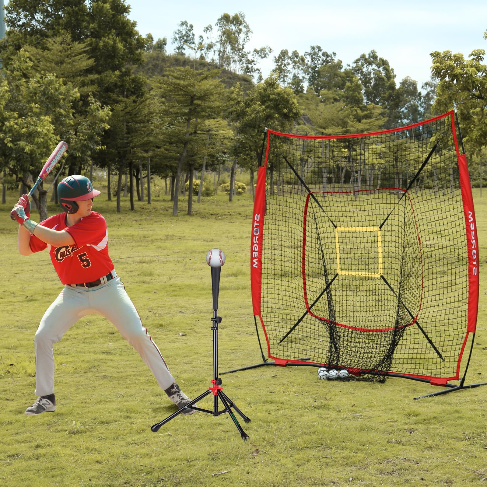 Entrenamiento Beisbol Portatil Red Práctica Béisbol Storgem 7x7 Pies ...