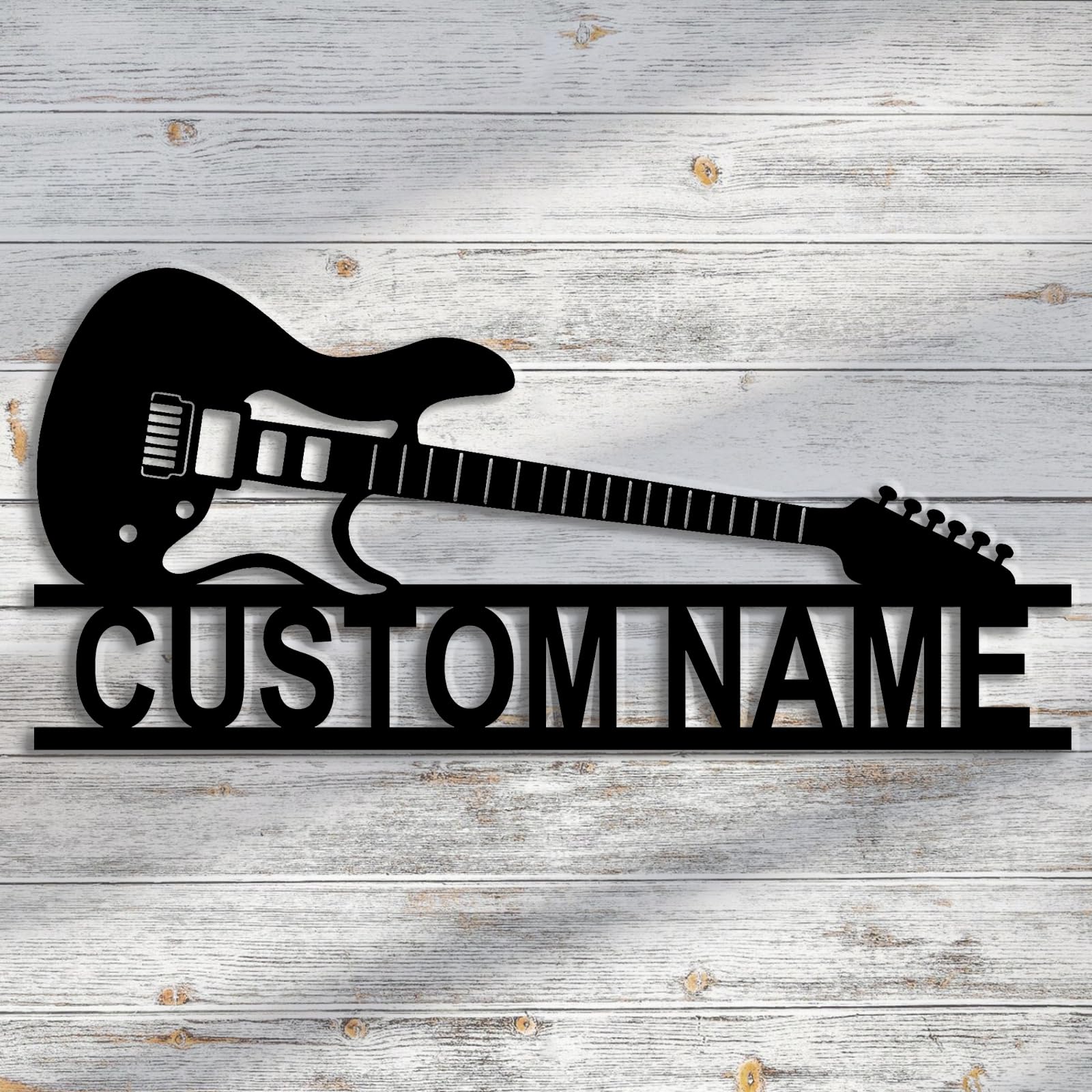 Amazon.com: Personalized Guitar Metal Sign,Custom Guitar Wall Art Decor ...