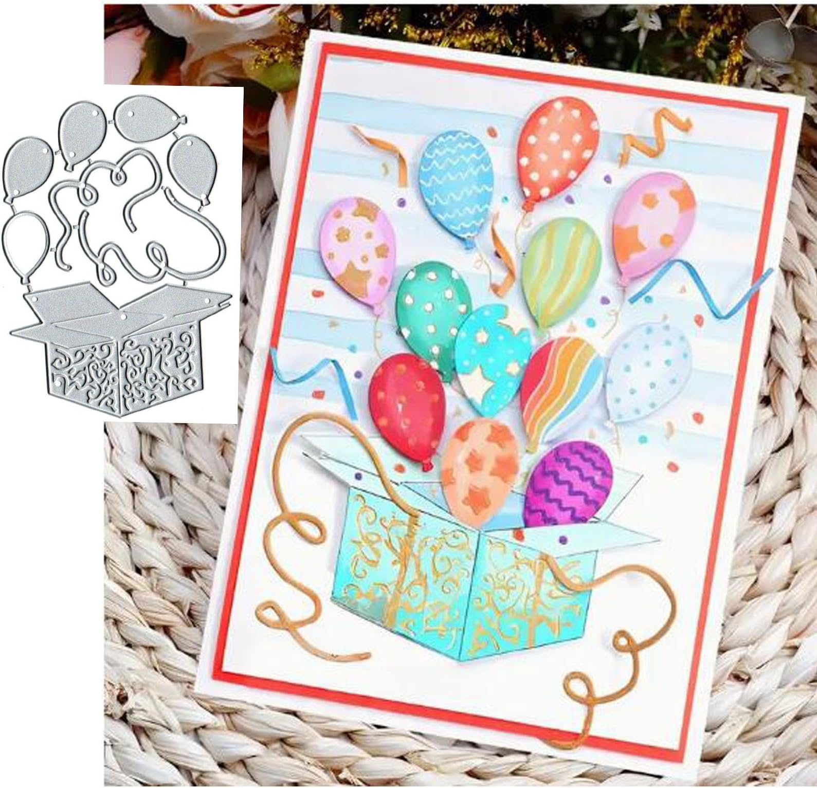 Amazon.com : Balloon Gift Box Metal Die Cuts,Birthday Party Balloon ...