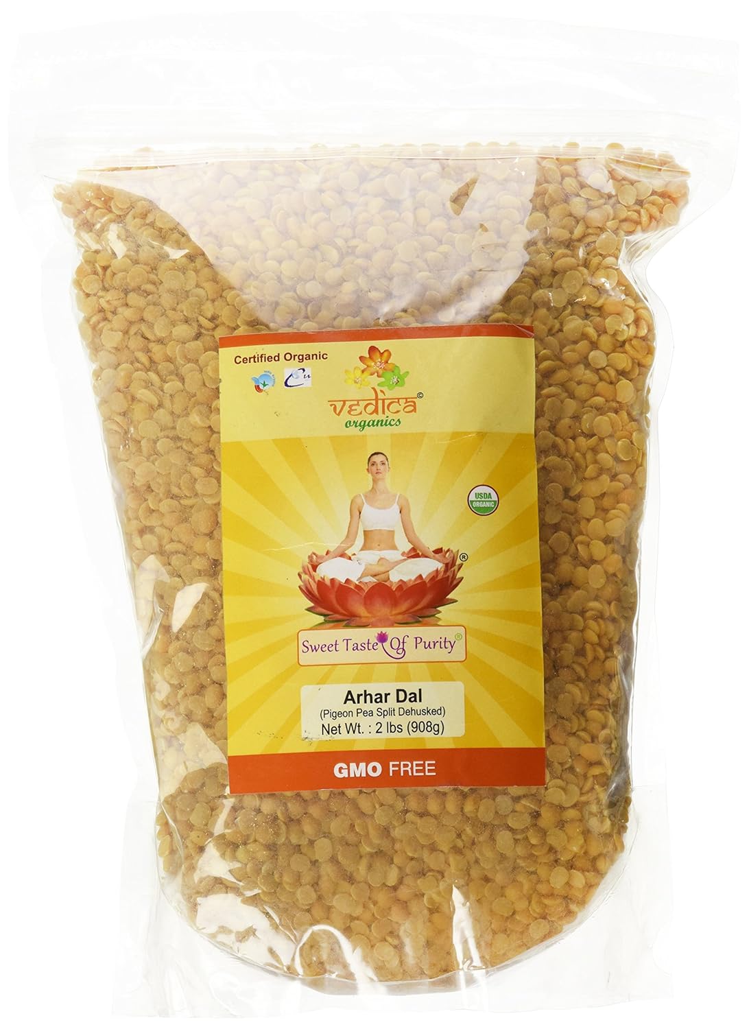 Amazon.com: Organic Arhar Dal (Pigeon Pea Split Dehusked) (2 Lbs ...