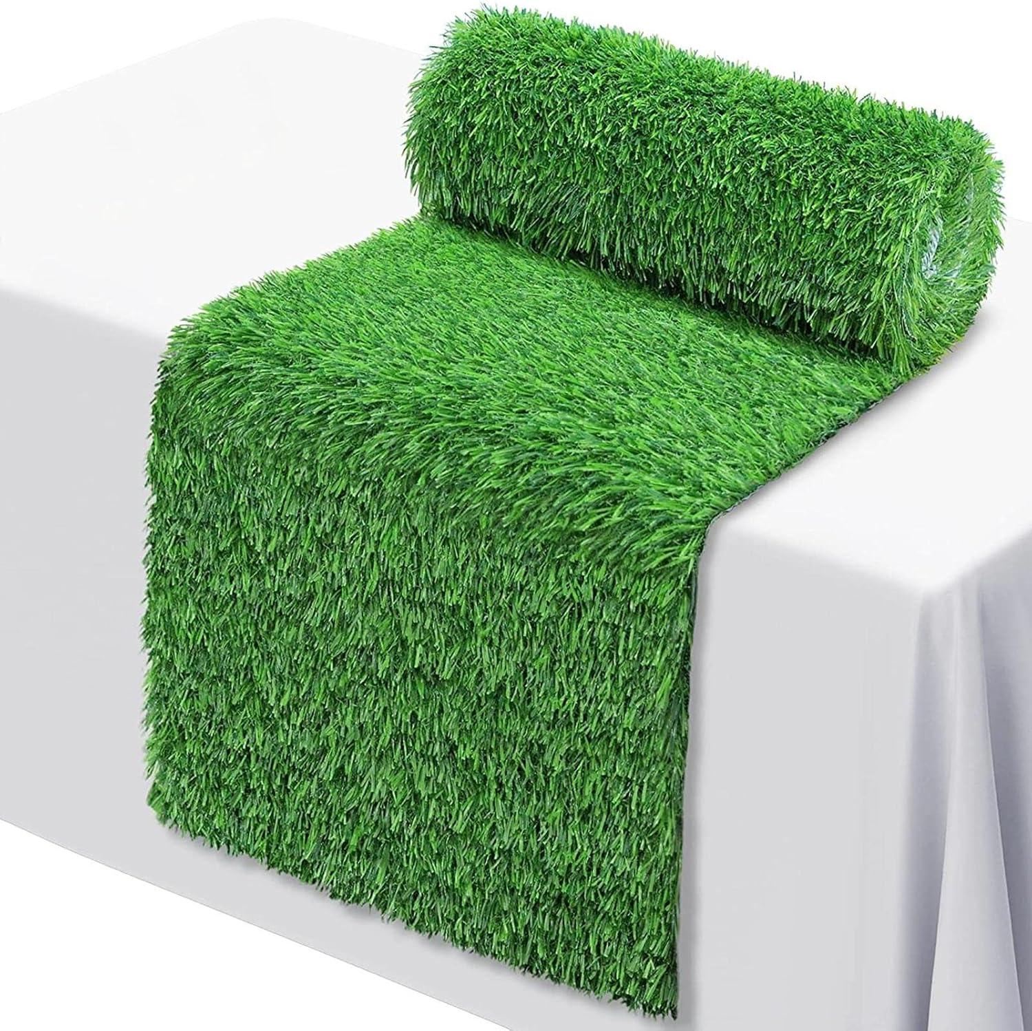 Rianpesn Faux Grass Table Runner | Realistic Grass Table Runner - Fake ...