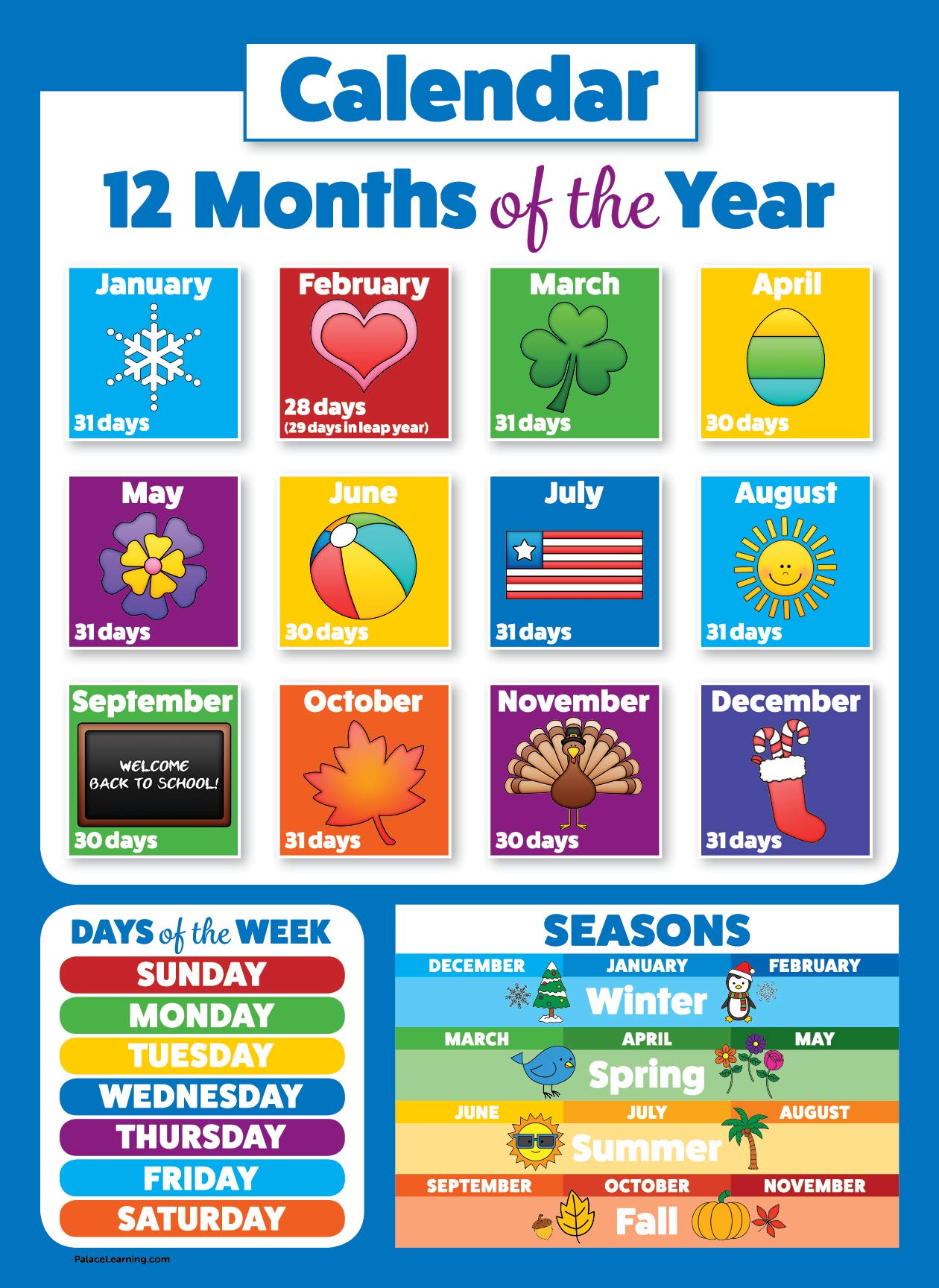 Months Of The Year Calendar For Kids