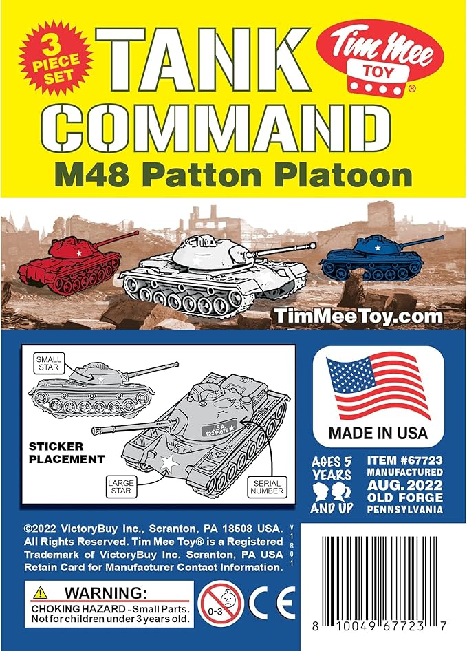 Amazon.com: TimMee Toy Tanks for Plastic Army Men - Red White & Blue ...