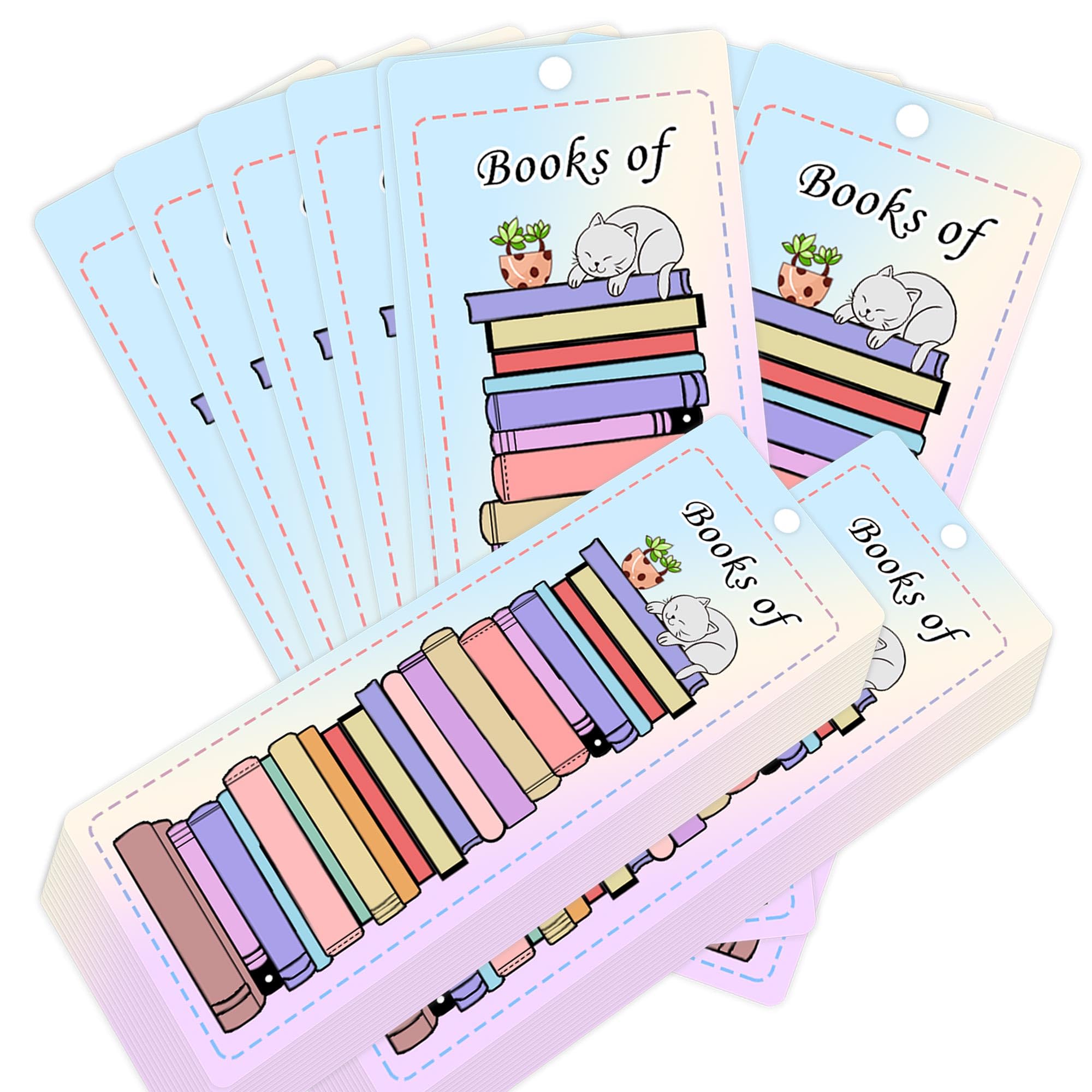 Amazon.com: Book Tracker Bookmarks Stacked Books Design Bookmarks ...