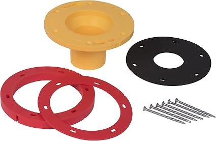 Oatey 43401 Set-Rite Toilet Flange Extender Kit, 1/4" - 1", Red, Yellow ...