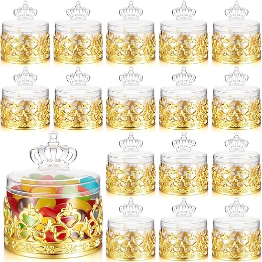 Amazon.com: Cunhill 18 Pcs Mini Candy Bottles Mini Plastic Jars with ...