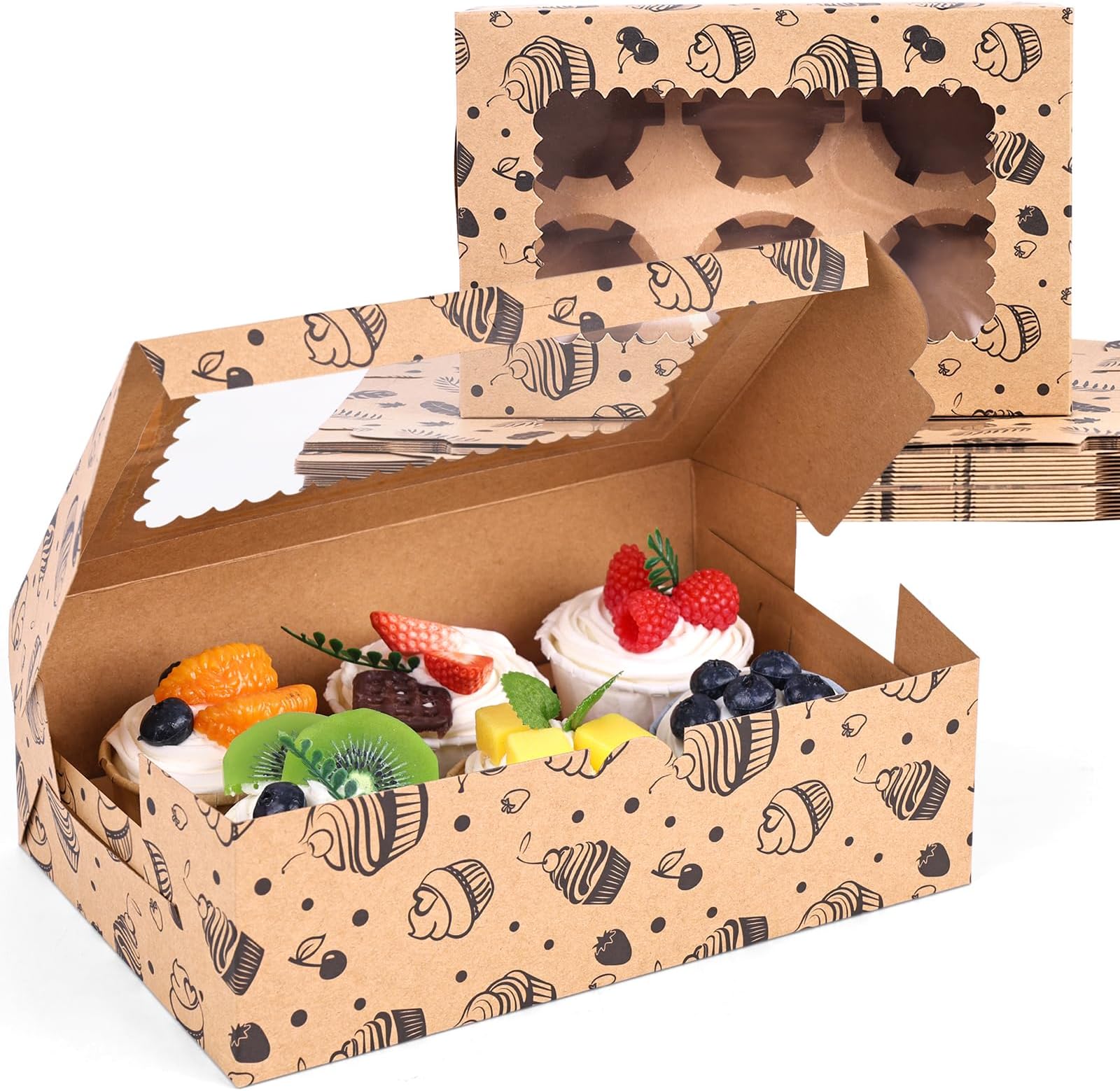 Amazon.com: Premium Pale Blue Bakery Boxes with Windows and Inserts for ...