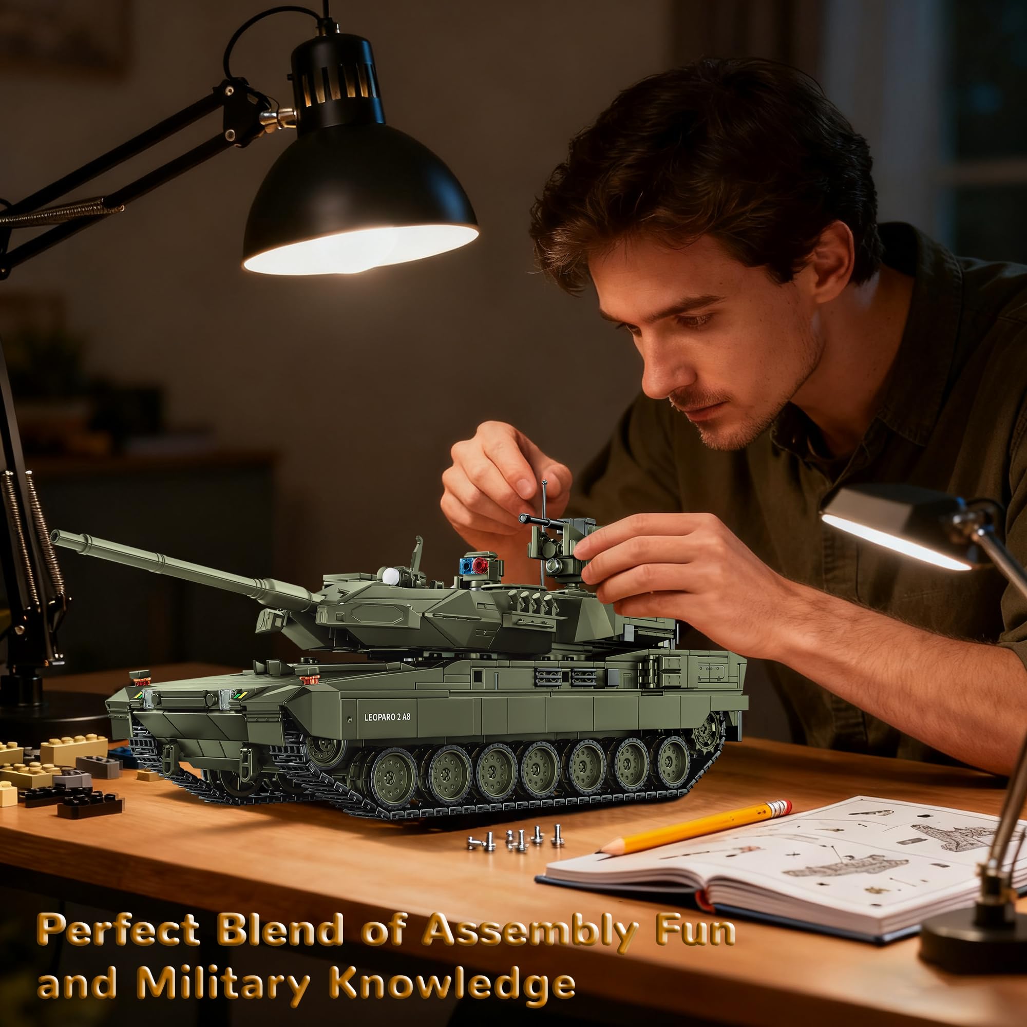 Snapklik.com : Honchoes Leopard 2 A8 Army Tank Building Sets