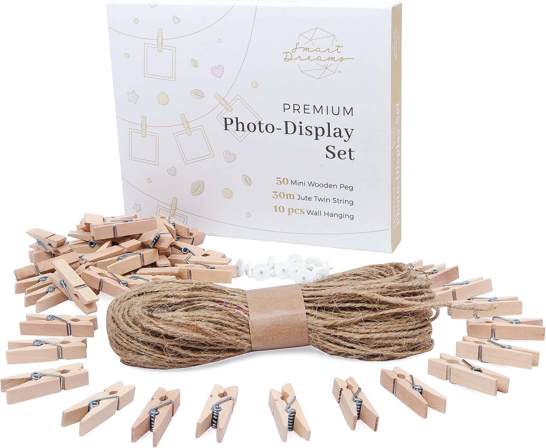 Furuising 150PCS Mini Wooden Pegs, 2.5cm Natural Small Photo Pegs,Small ...
