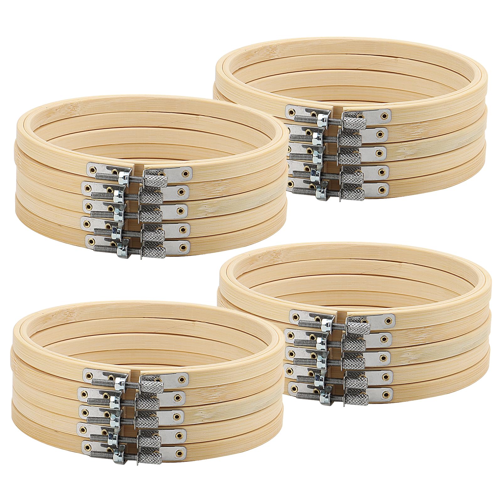 Amazon.com: SENJEOK 20 PCS 6 Inch Bamboo Embroidery Hoop, Adjustable ...
