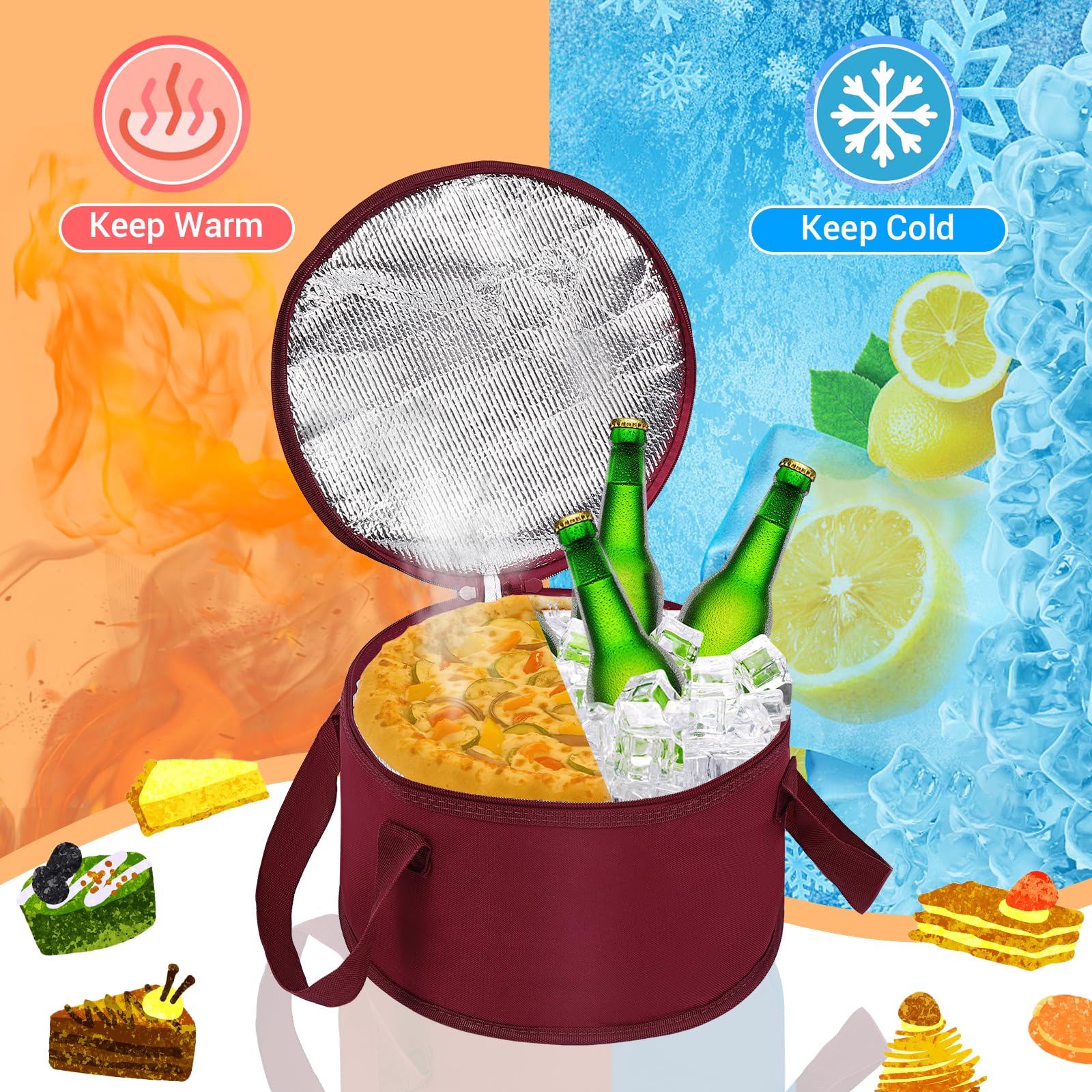 Snapklik.com : ECOSHIRE Round Insulated 8 Inch Cake Carrier For Hot Or ...
