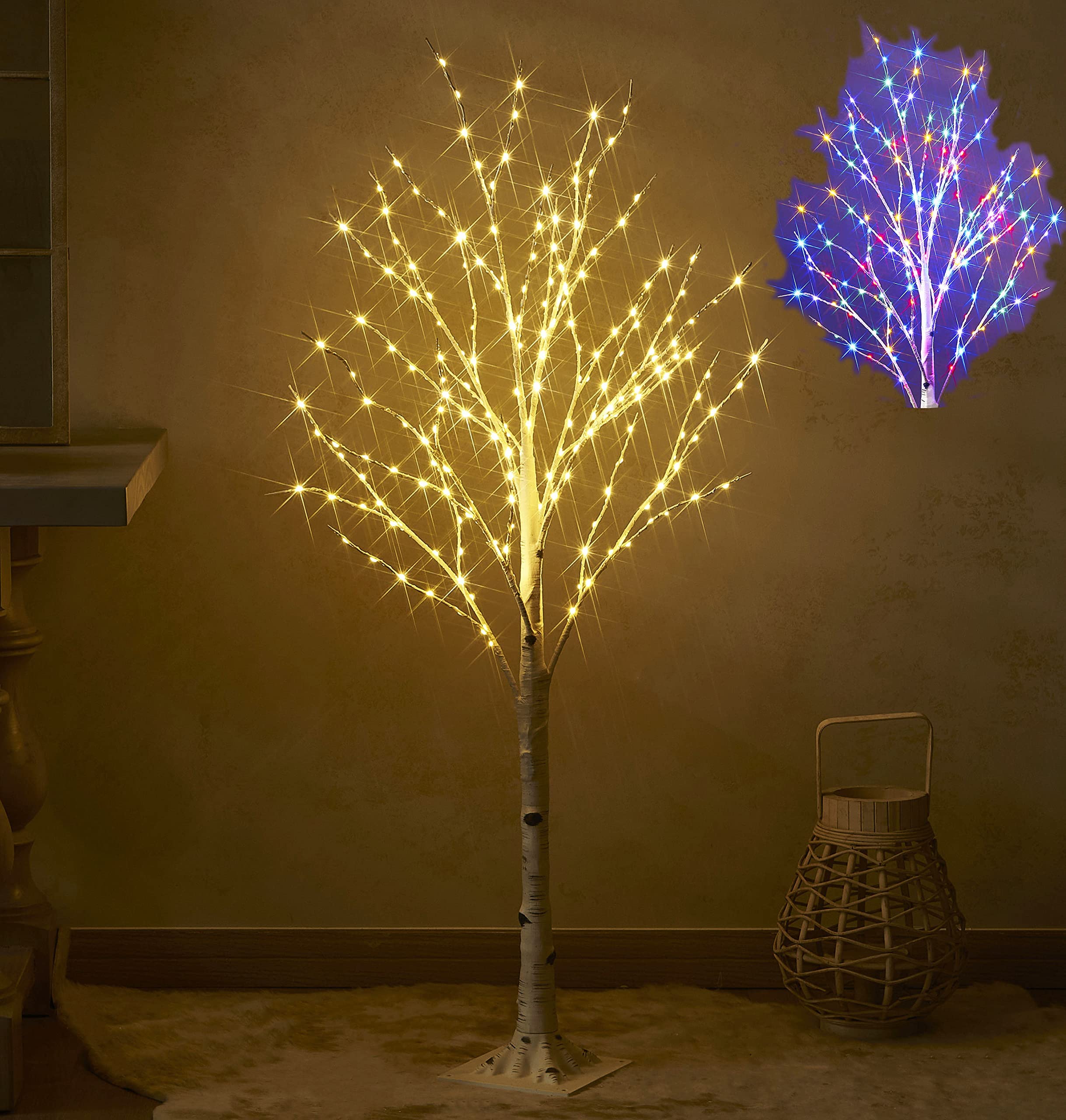 Amazon.com : Birchlitland LED Birch Tree 4FT 200L Multiple Colors Fairy ...