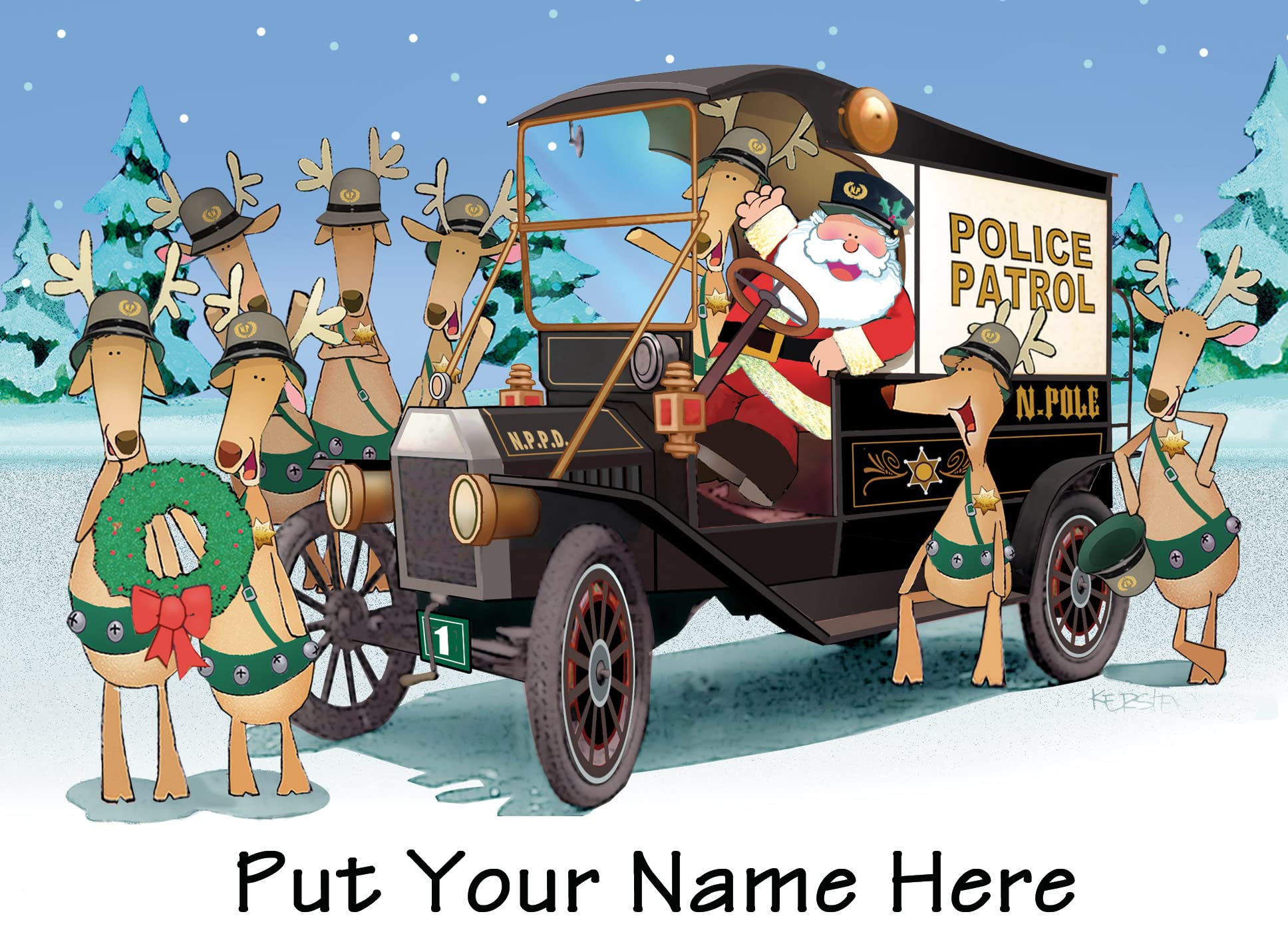 Police Christmas Invitation Background Premium Vector | National