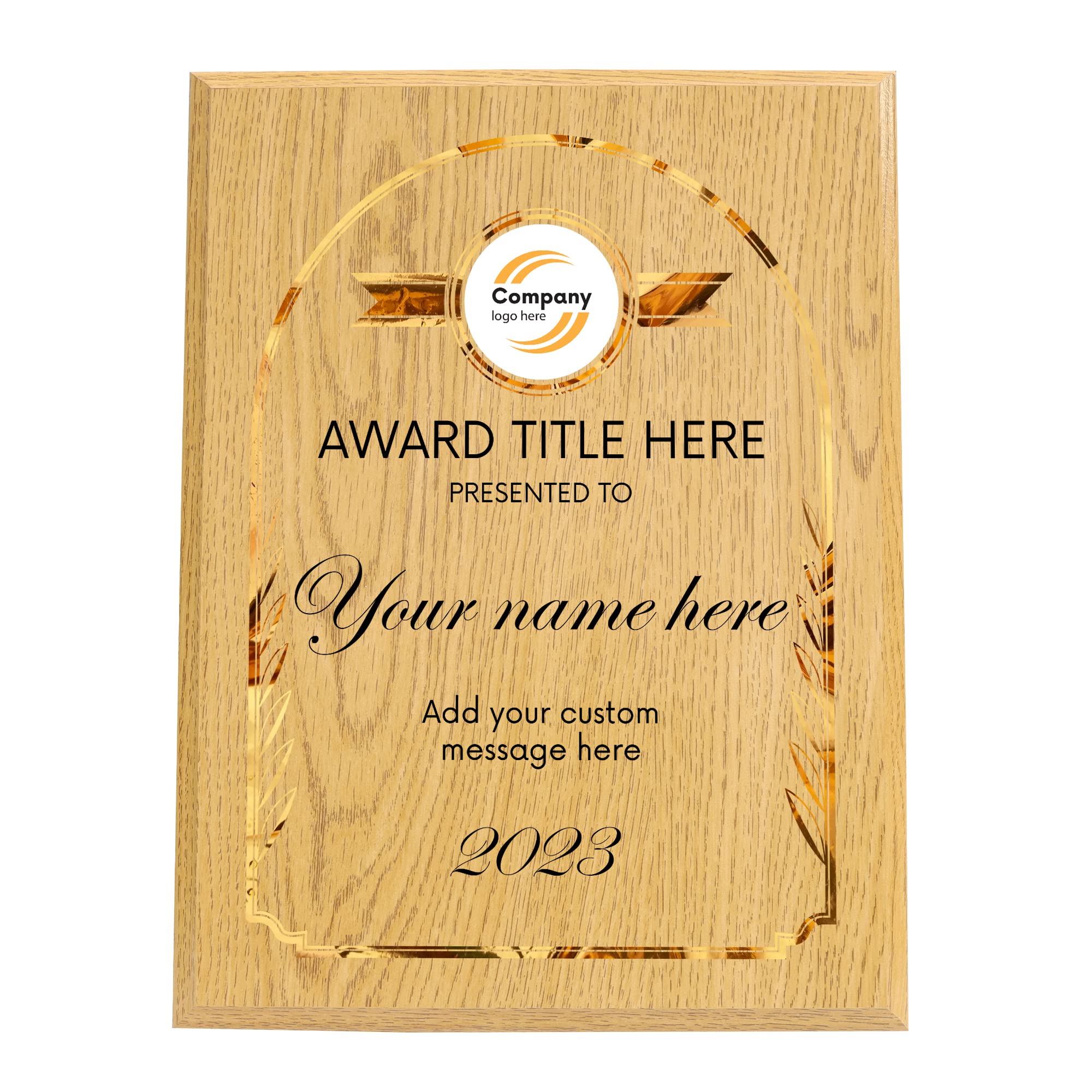 Amazon.com: 9" x 12" Custom Oak Finish Plaque for Awards and ...