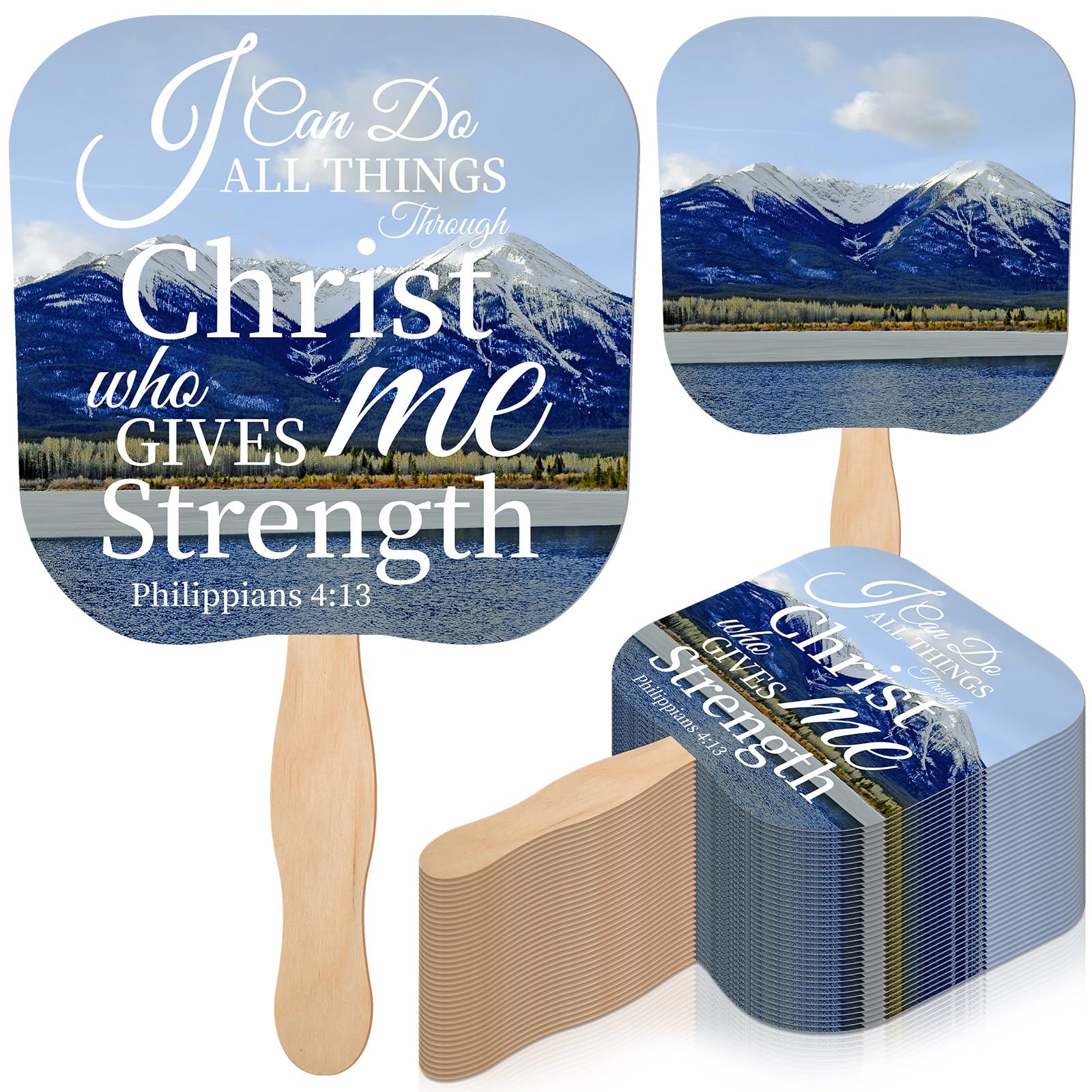 Amazon.com: Sherr 50 Pcs Christian Church Fans Handheld Bulk Paper ...