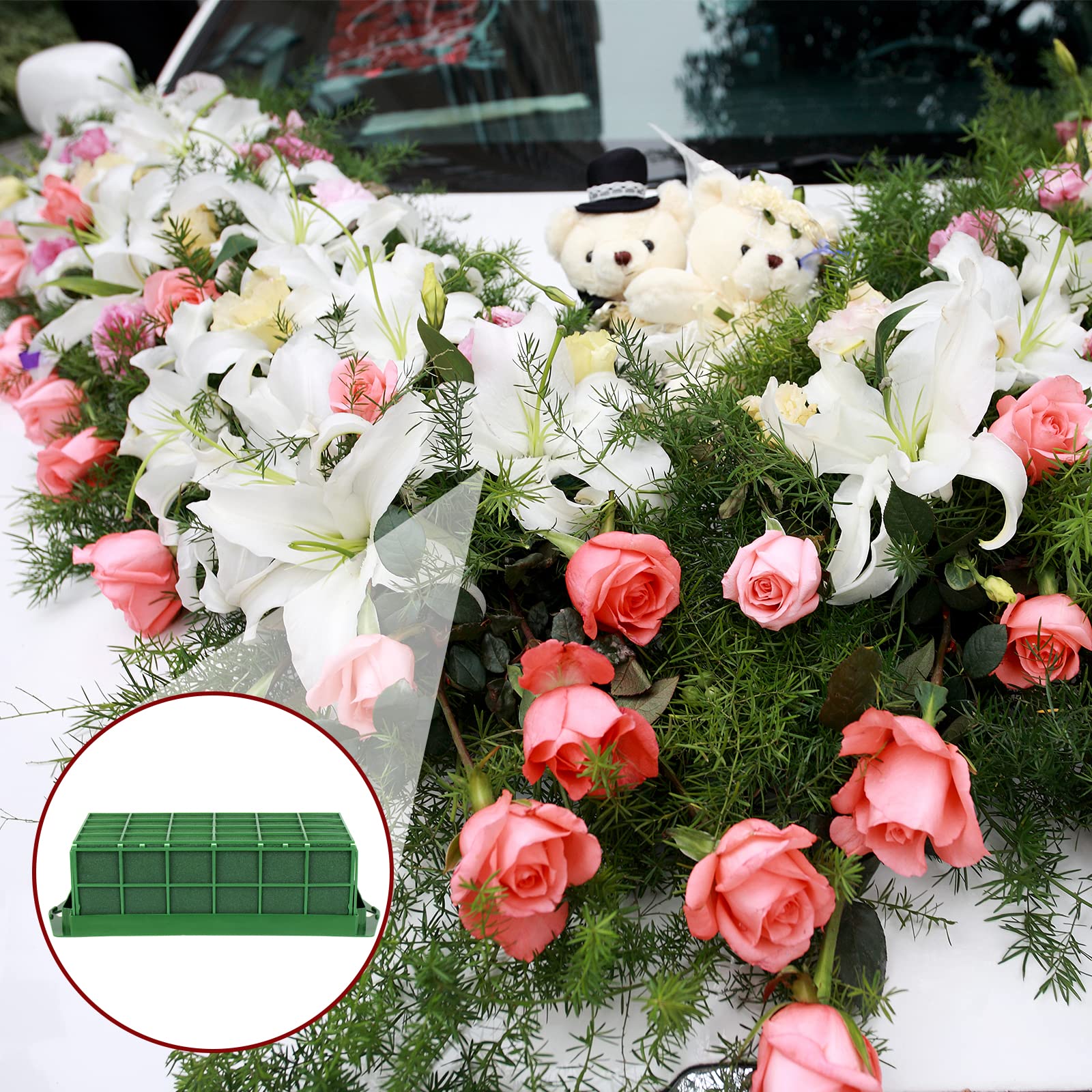 Suction Cup Flower Arrangement Heart-Shaped Floral Foam Cage With Wet ...