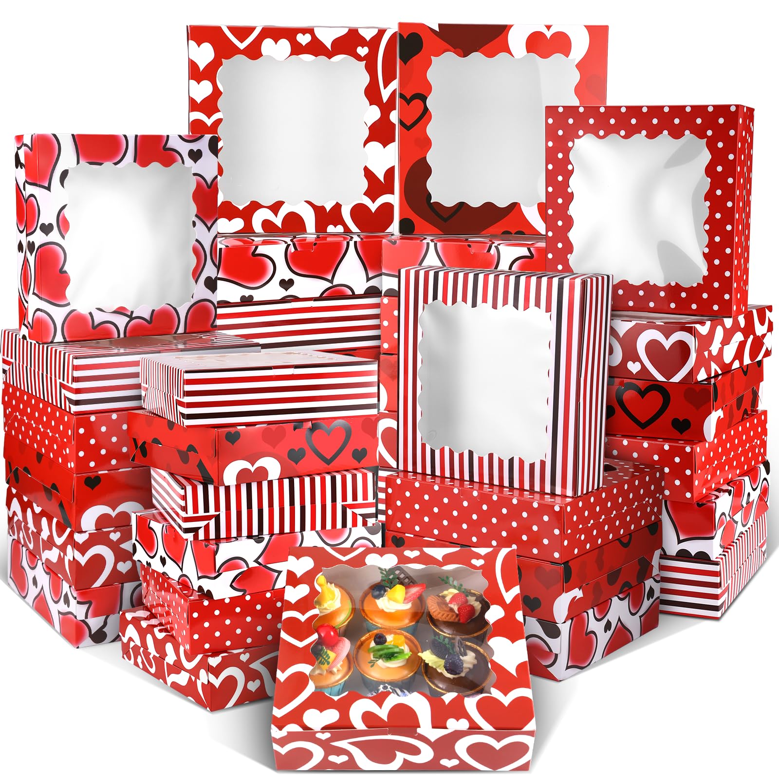 Amazon.com: Joottuan 30 Pcs Valentine's Day treat Boxes with Window 9 x ...