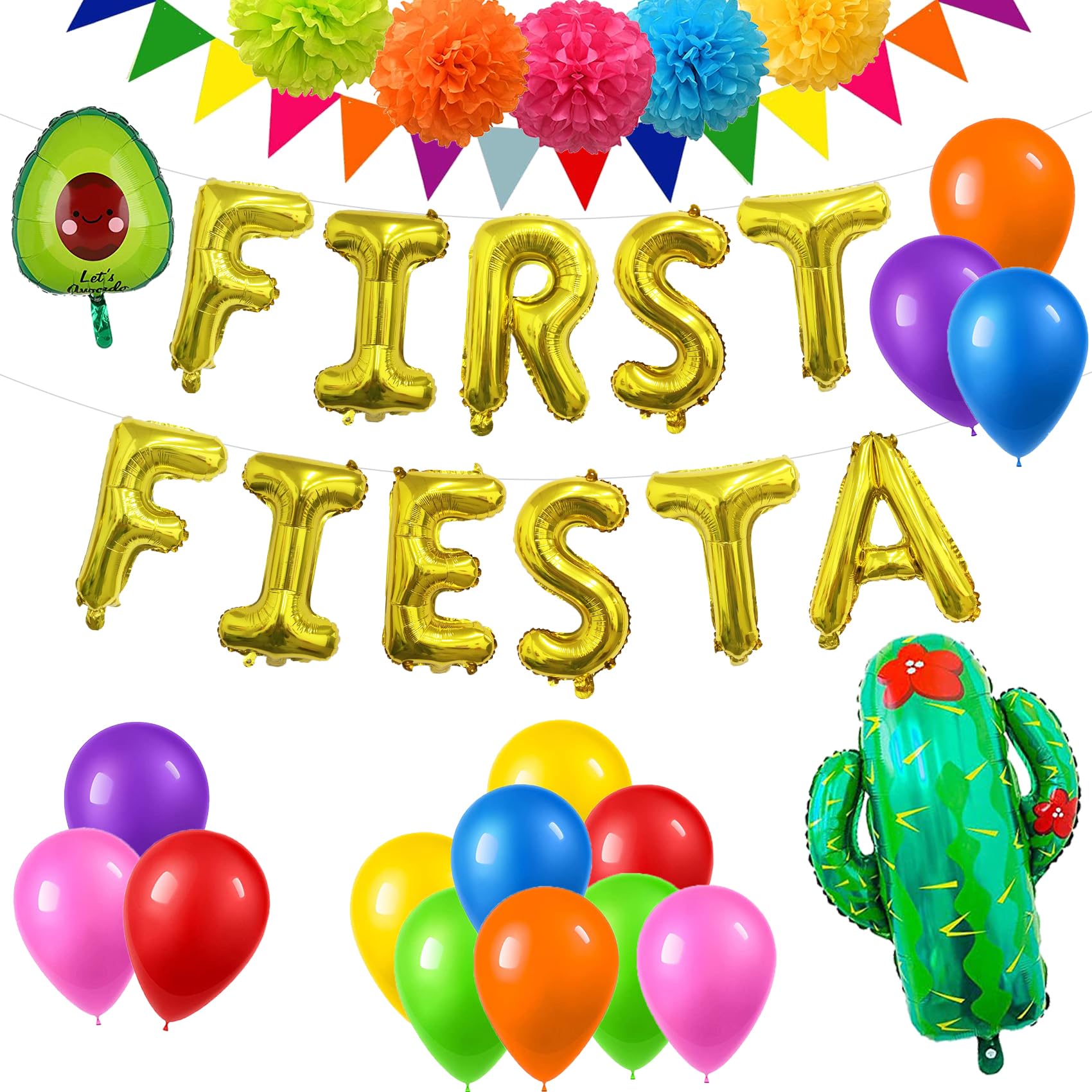 Amazon.com: First Fiesta Birthday Decorations First Fiesta Balloons ...