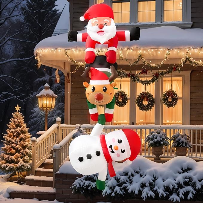 Amazon.com: OurWarm 8FT Hanging Christmas Inflatables Decorations ...