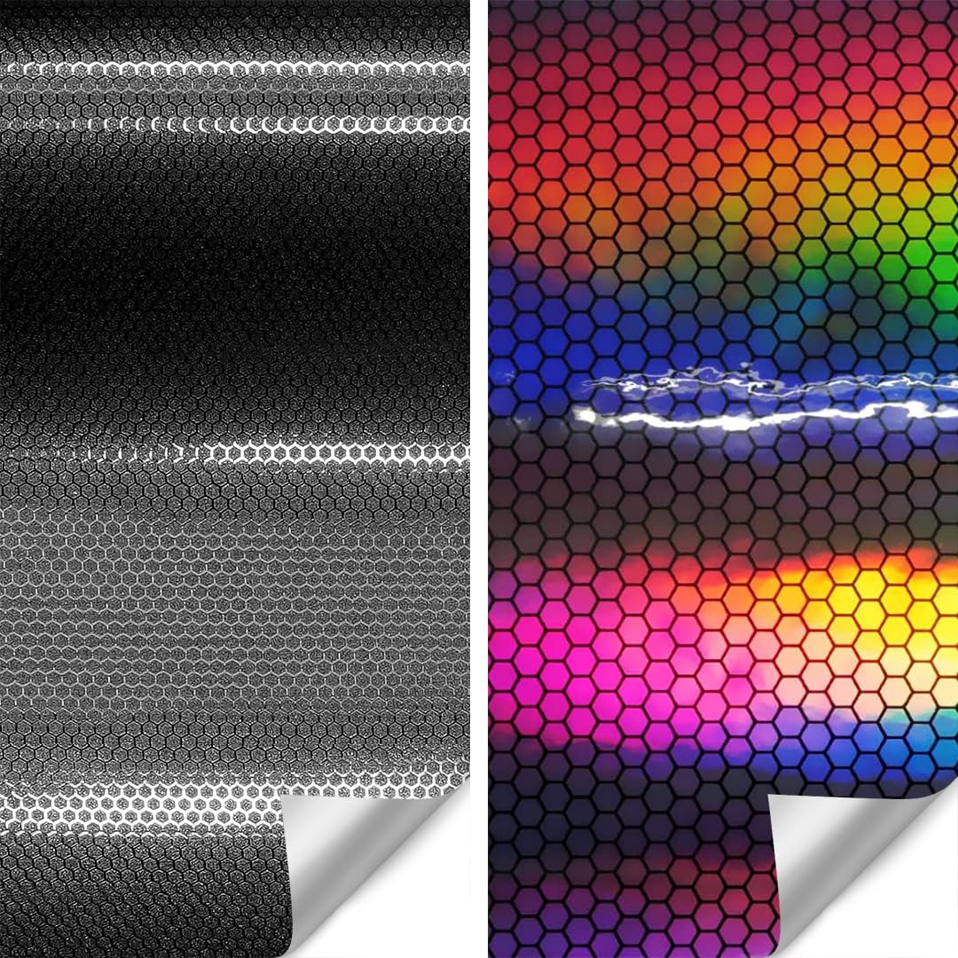 Amazon.com: VViViD+ 2 Rolls (1ft x 5ft) Bundle, Hex Holographic Chrome ...