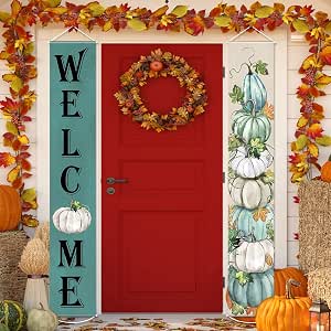 Amazon.com: Tiamon Thanksgiving Door Banners Welcome Fall Porch Sign ...