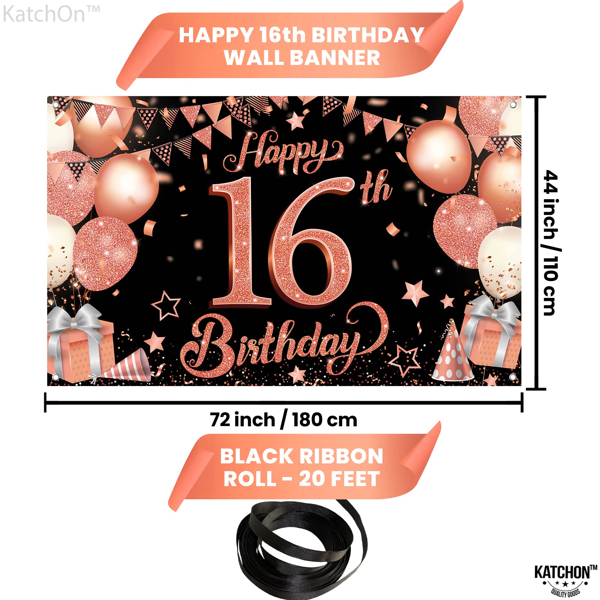 16 Birthday Decorations Girl Happy 16th Birthday Decorations Banner For ...