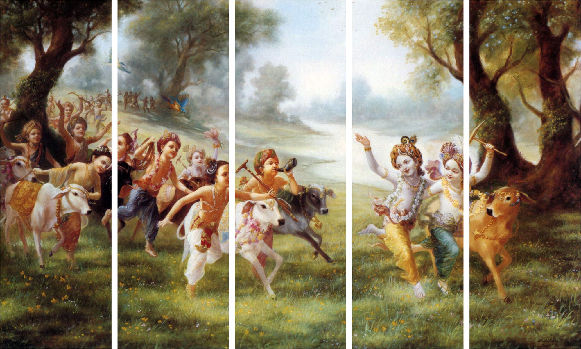 Coloriffy Multiple Frames Beautiful Krishna Balarama Playing In Gokul ...