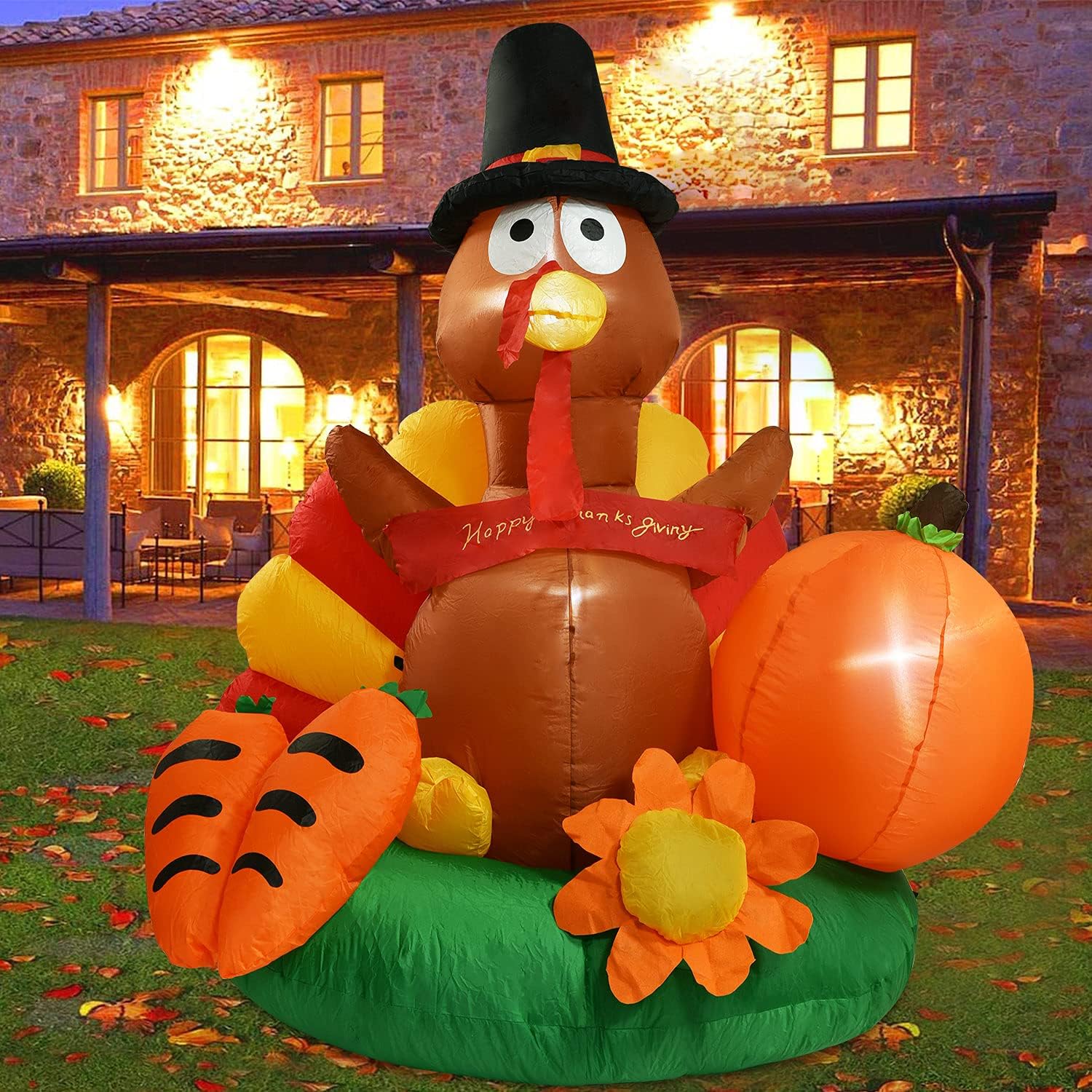 Amazon.com: Joiedomi Thanksgiving Inflatable Decoration 6 FT Turkey on ...