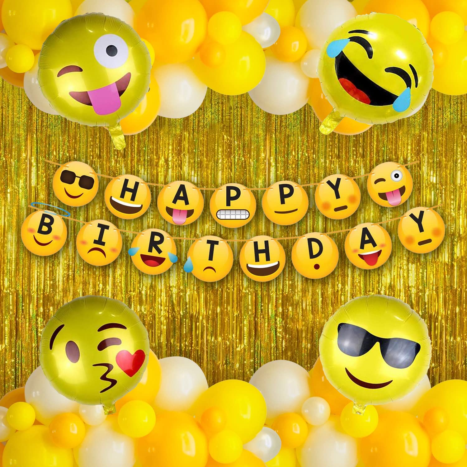 Party Propz Smiley Birthday Theme Decoration 46pcs Smiley Birthday ...