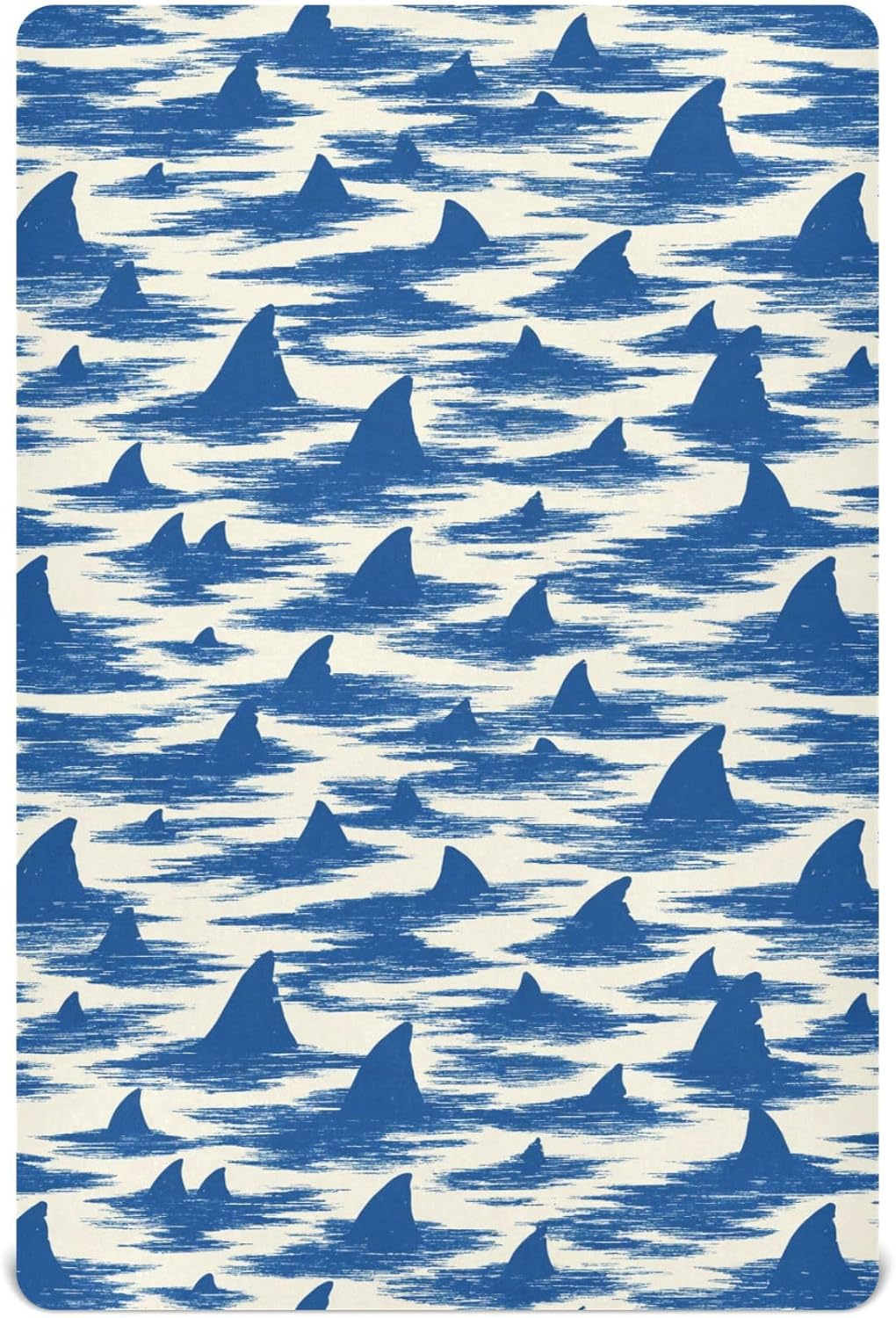 Amazon.com : Pigsaly Crib Sheets Watercolor Blue Shark Fish Fin Baby ...