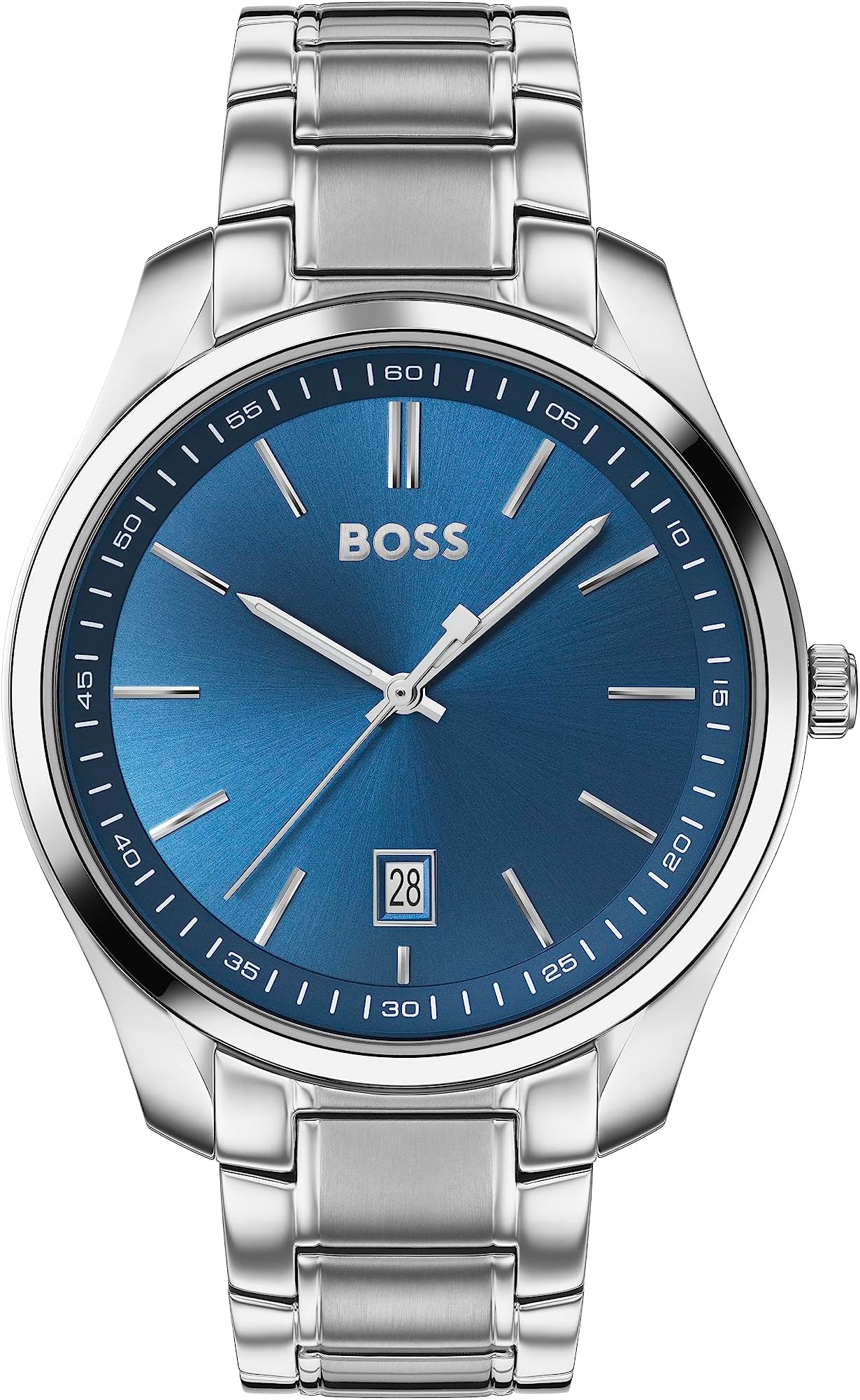 BOSS Chronograph Quartz Watch for men with Silver Stainless Steel ...