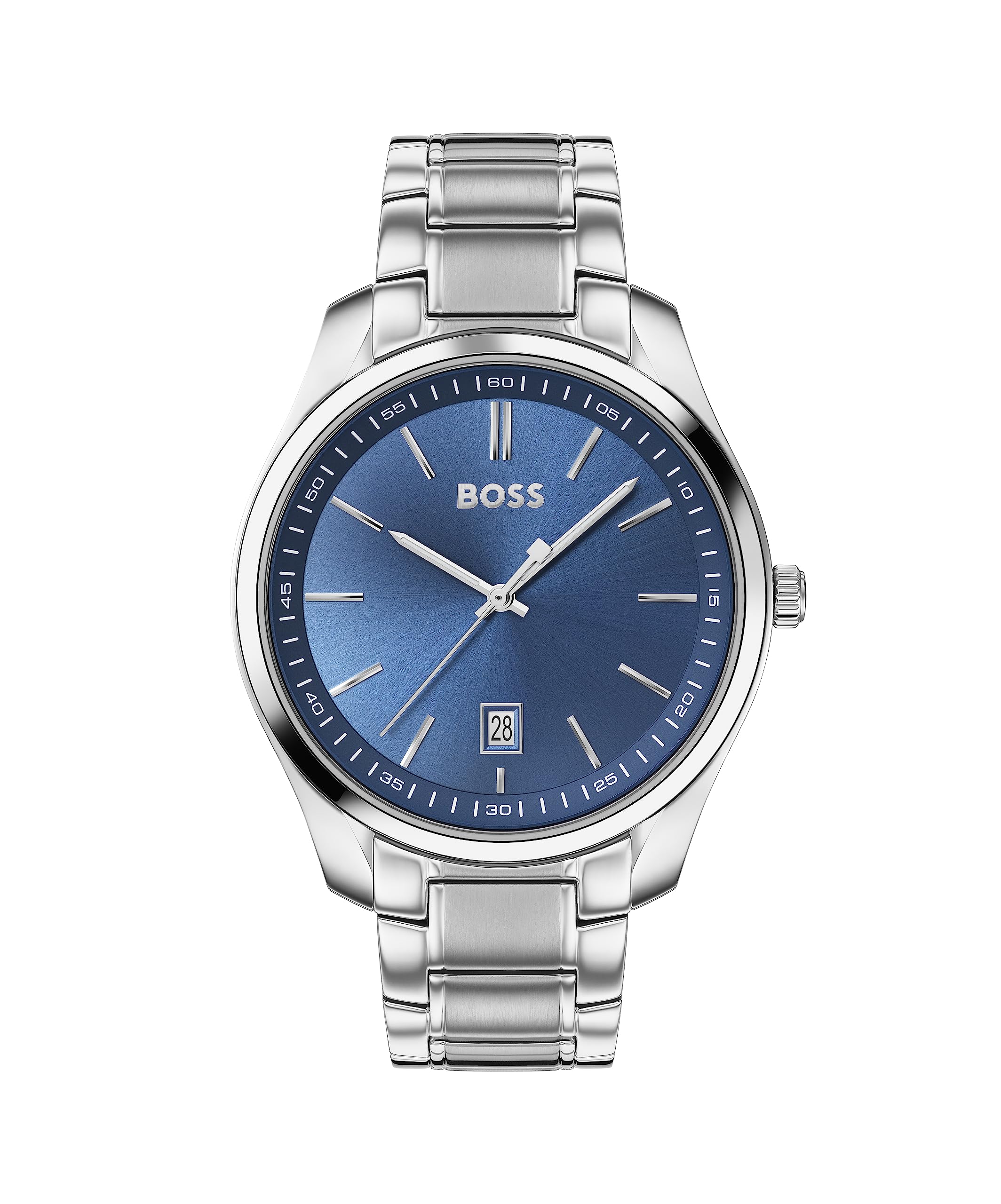 BOSS Analogue Quartz Watch for Men with Silver Stainless Steel Bracelet ...
