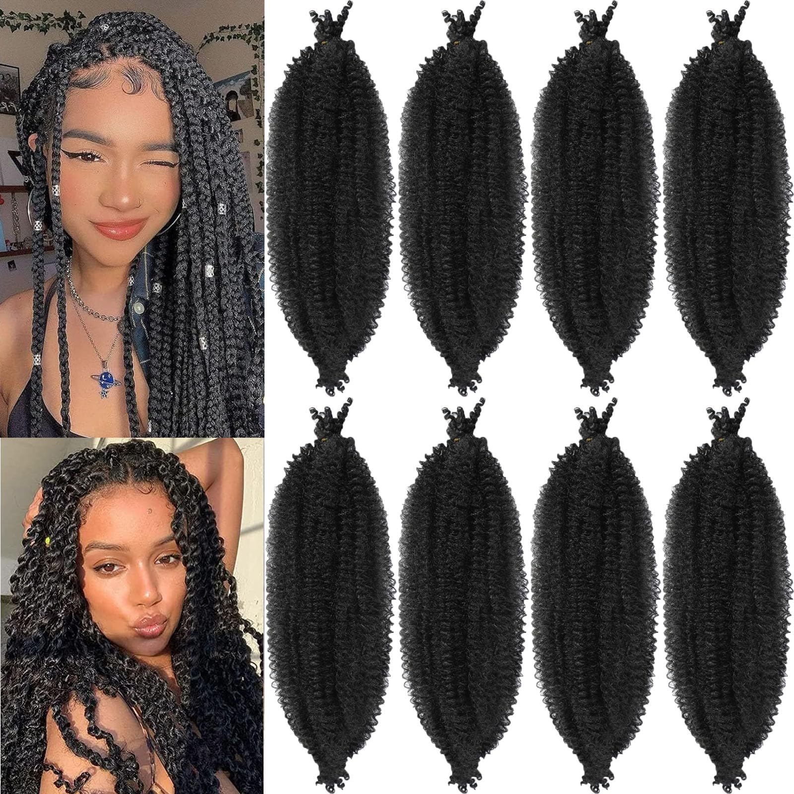 Amazon.com : Afro Twist Hair 8 Packs Marley Twist Braiding Hair 24 Inch ...