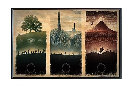 Amazon.com - Map of Middle Earth The Lord of The Rings Poster for Bar ...