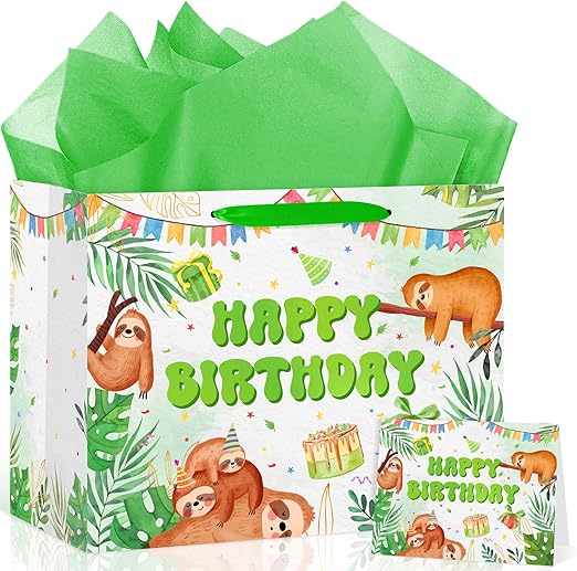 Amazon.com: Dog Sloth Party Supplies Dog Sloth Birthday Gift Bag with ...