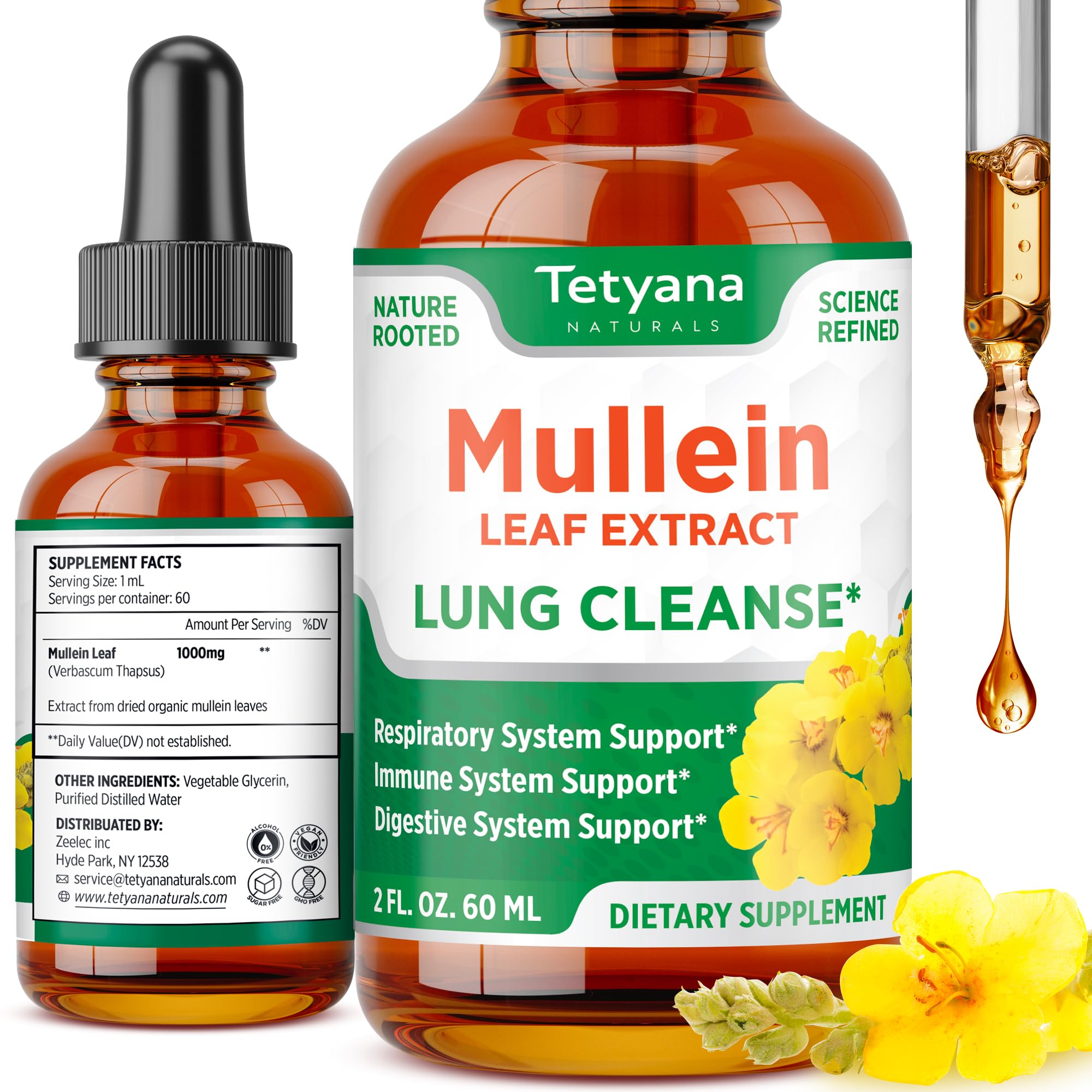 Amazon.com: Tetyana naturals Mullein Drops for Lungs: Mullein Leaf ...