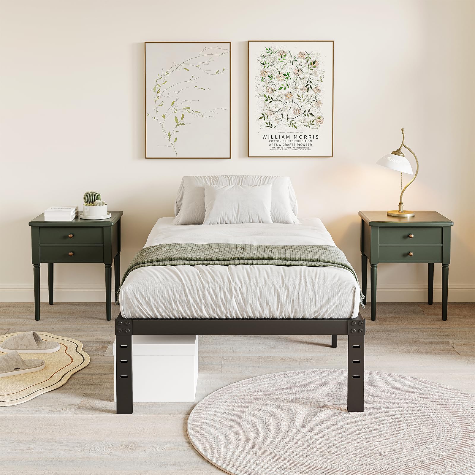 Bednowitz Twin Bed Frames, 12 Inch High Platform Bed No Box Spring ...