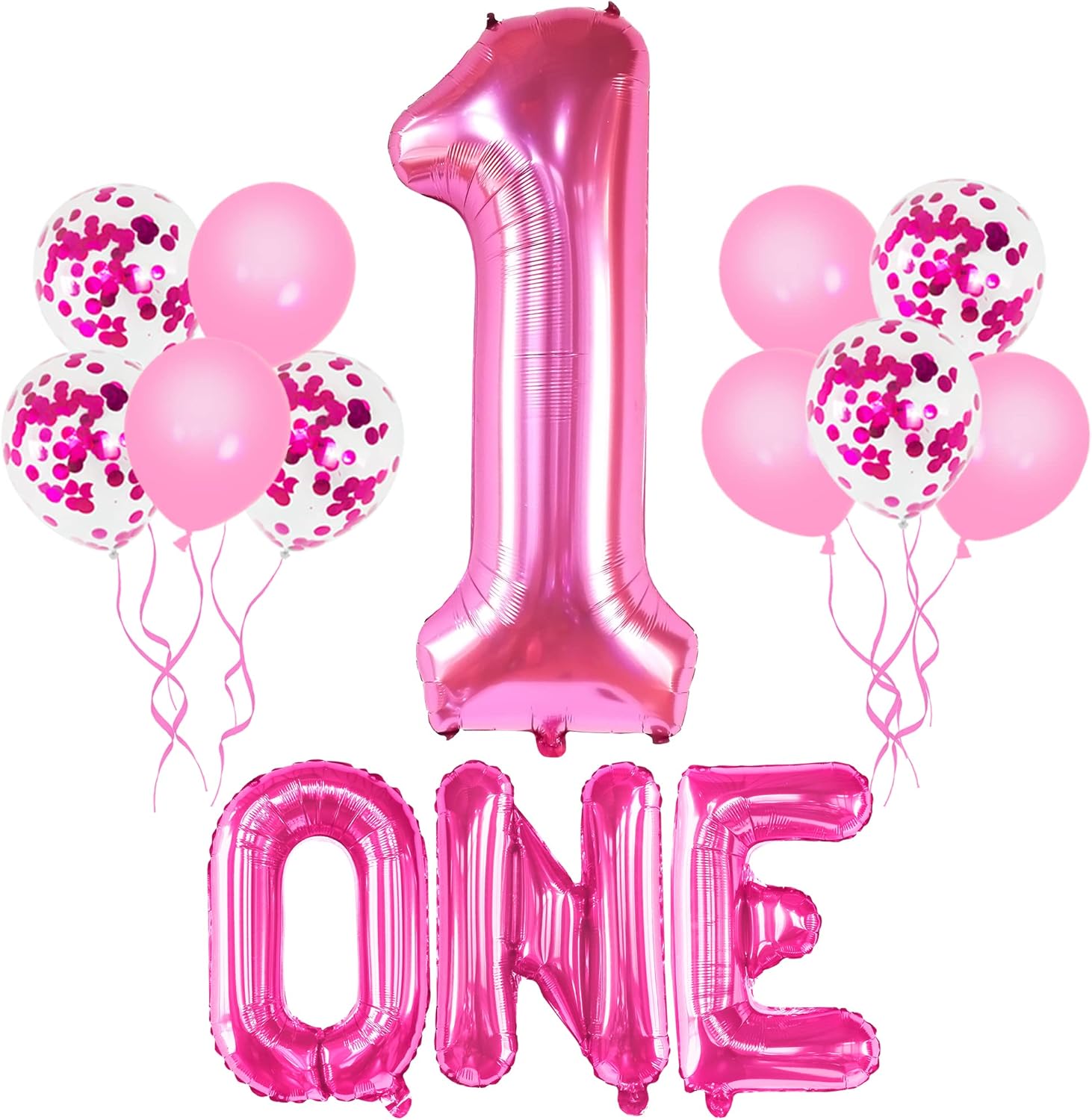 Amazon.com: KatchOn, Hot Pink 1 Balloons for 1st Birthday - 40 Inch ...