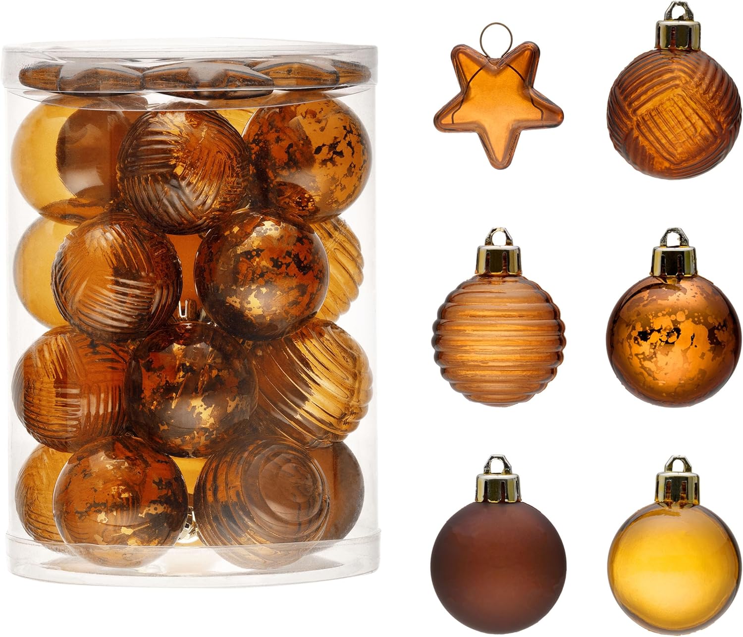Amazon.com: DecorbyHannah Mini Christmas Tree Ornaments, 25ct 1 ...