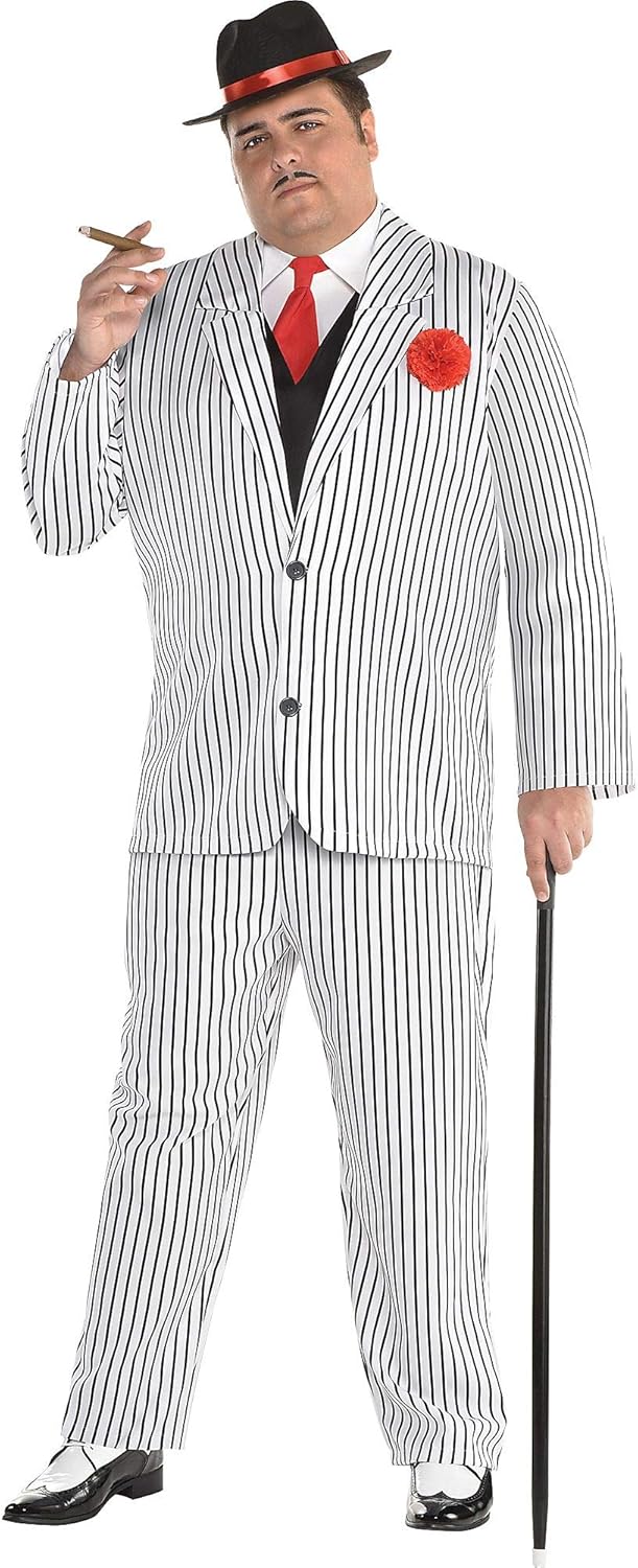 Amazon.com: Adult Big Gangsta Costume | Plus XXL - 48-52 | 1 Pc ...