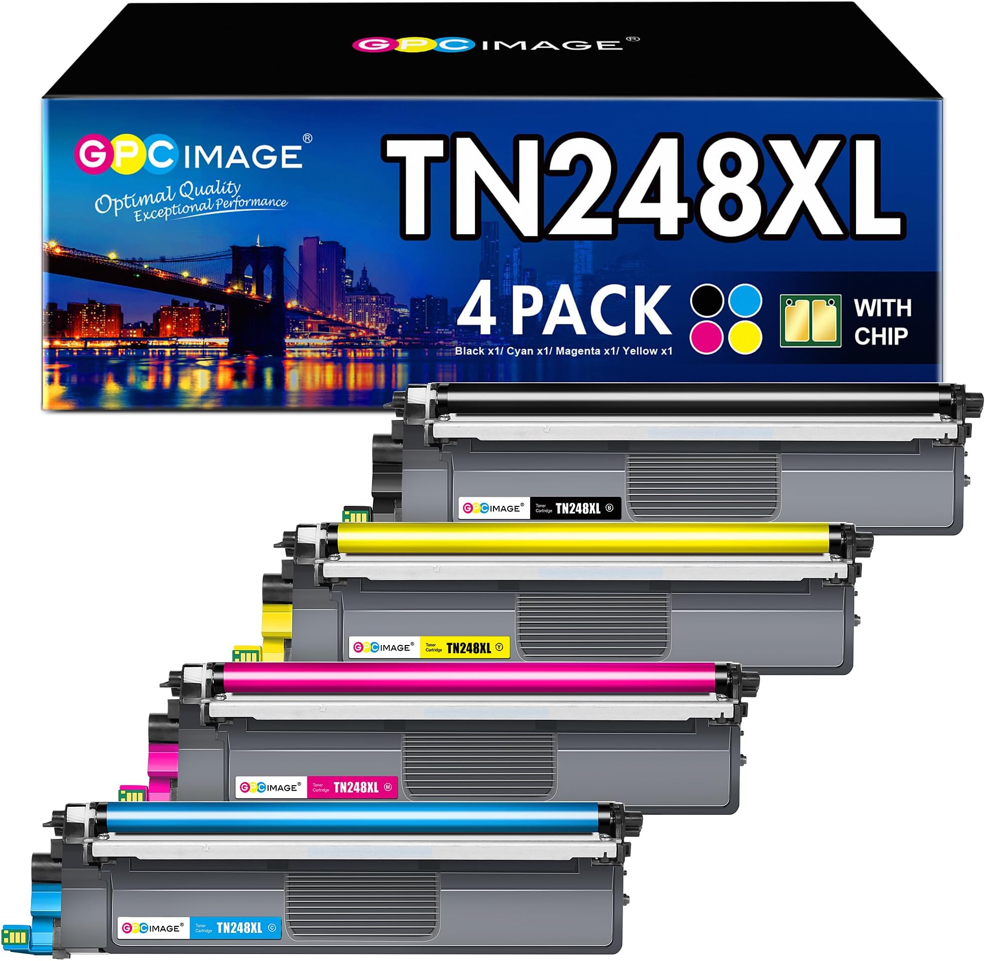 GPC Image TN248XL TN248 Toner Cartridge Compatible with Brother TN-248C ...