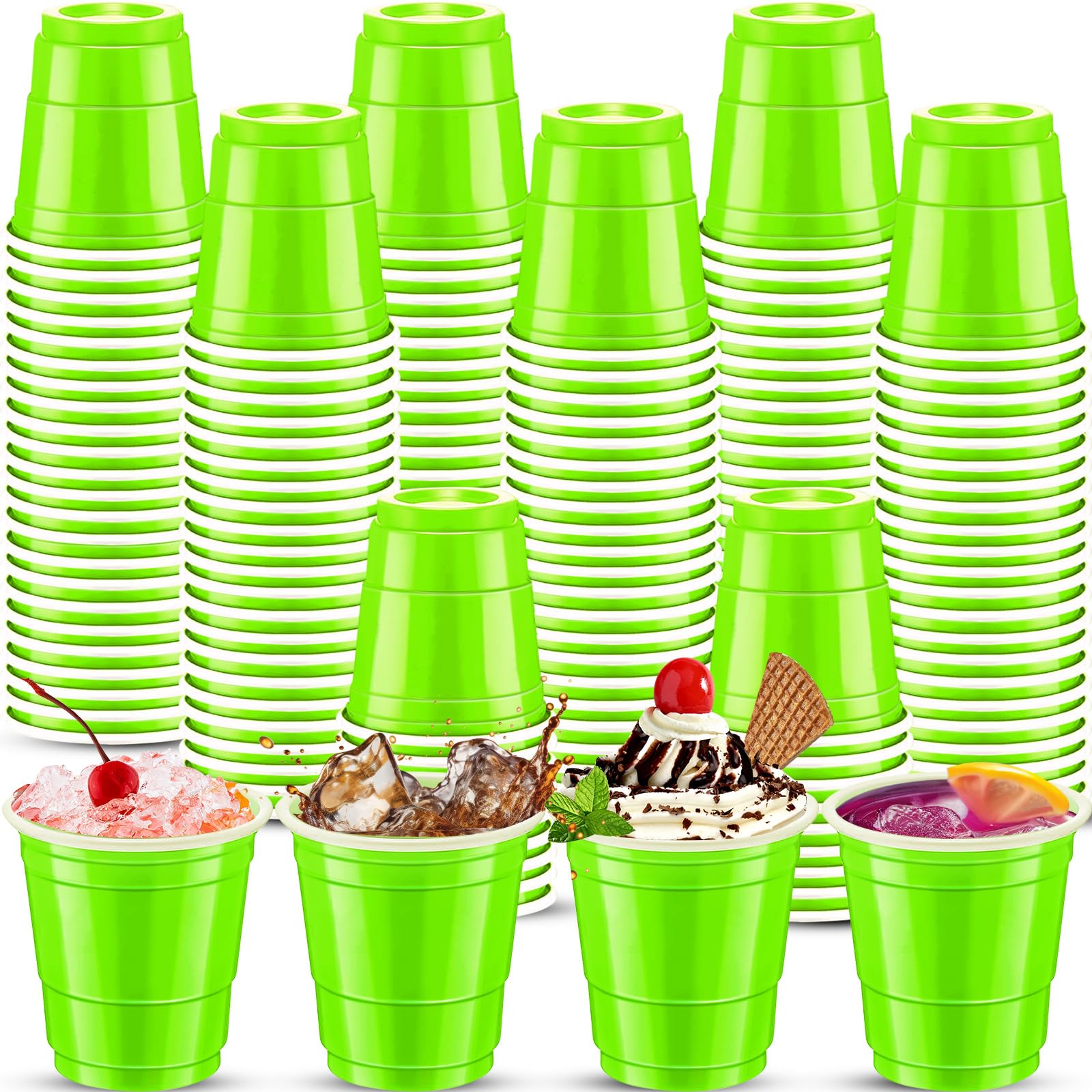 Snapklik.com : Cssopenss 500 Pcs Fluorescent Green Plastic Shot Glasses ...