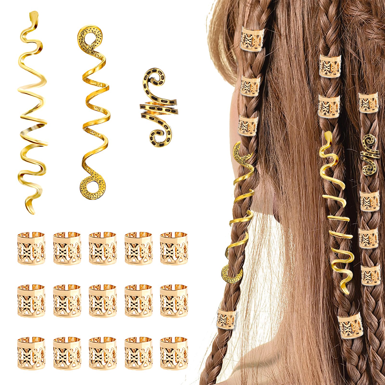Amazon.com : 18 PCS Hair Jewelry for Braids Accessories, Multiple ...