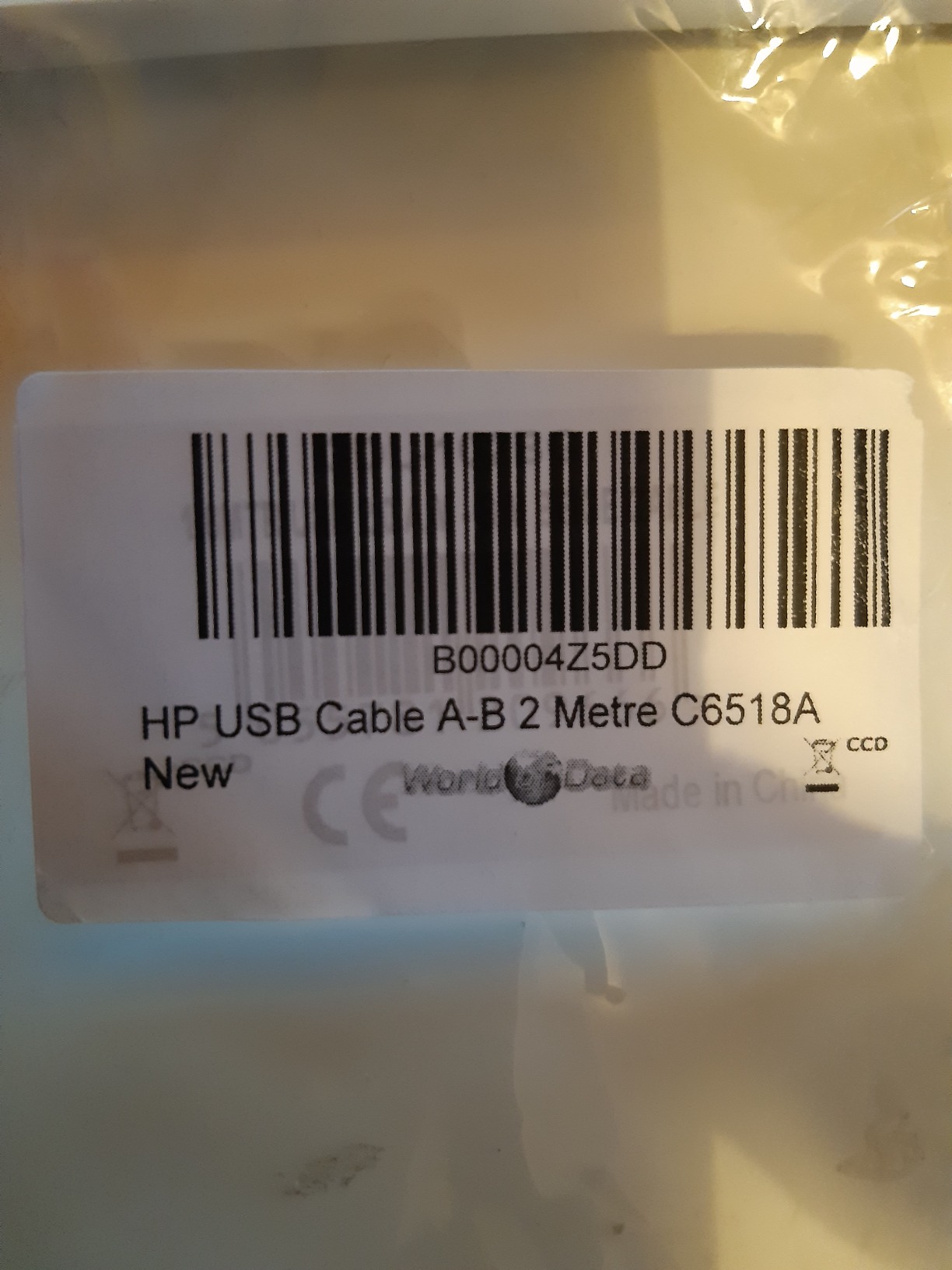 HP USB Cable A-B 2 Metre C6518A : Amazon.co.uk: Computers & Accessories