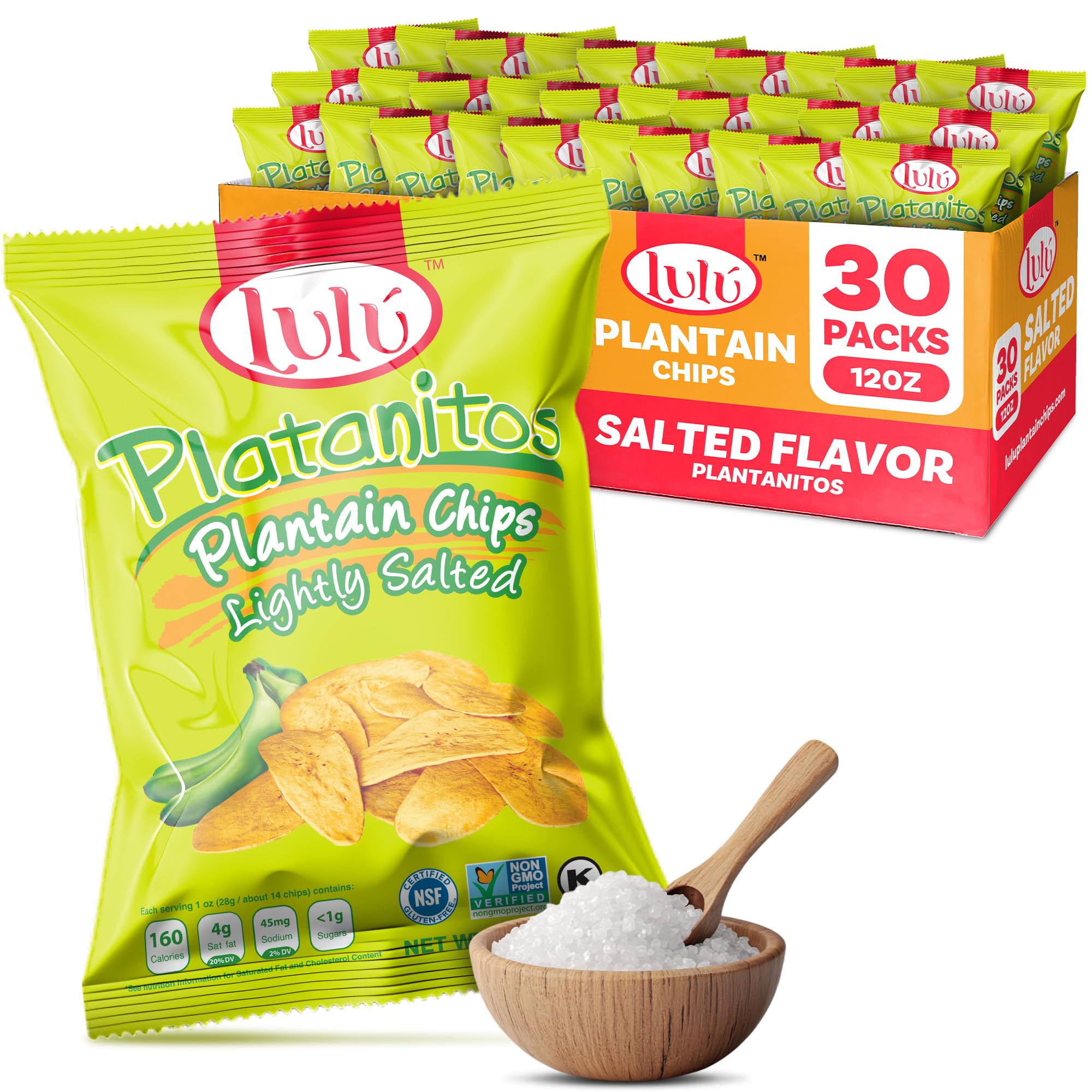 Snapklik.com : LULU Plantain Chips - Lightly Salted, 30 Individual Bags