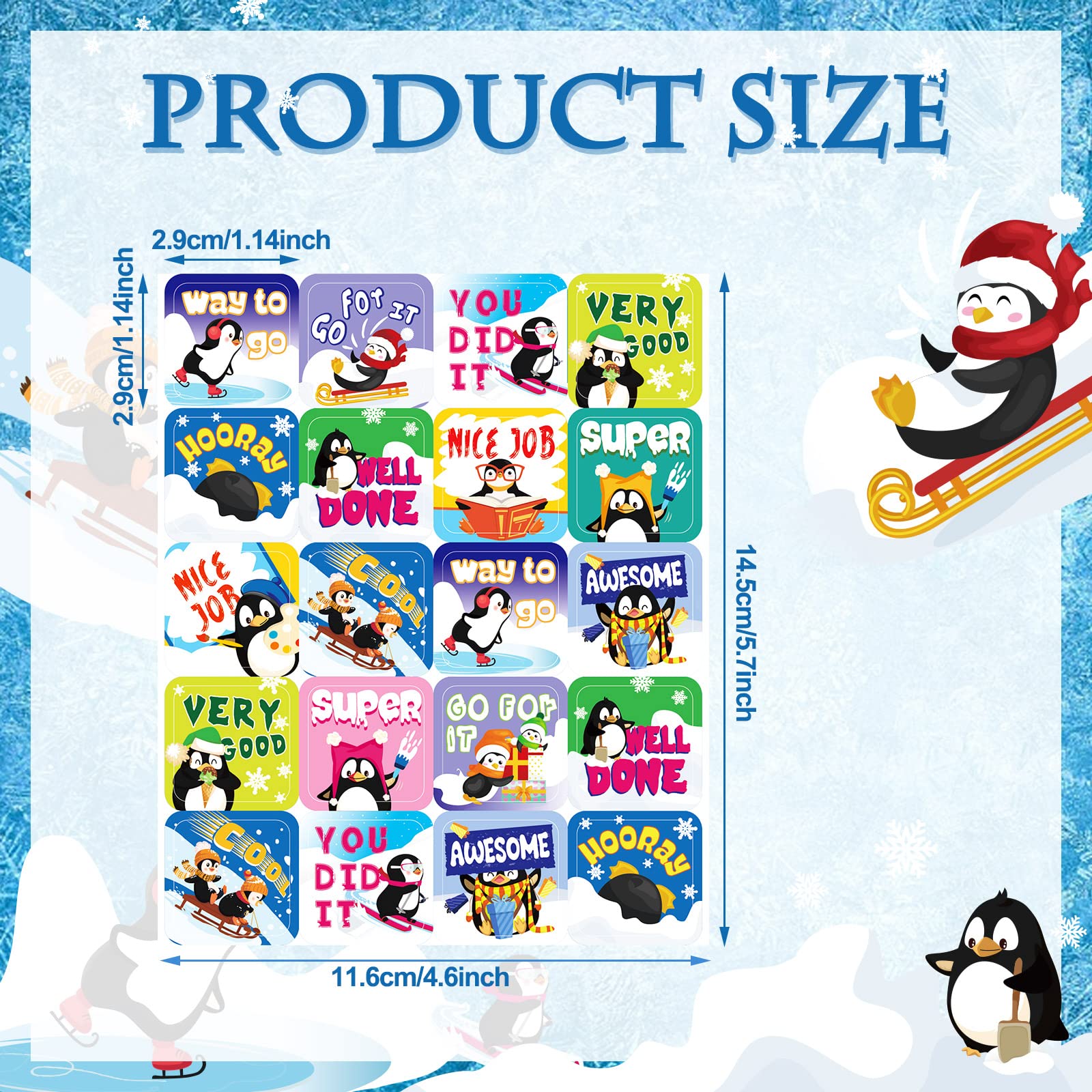 Snapklik.com : 500 Pcs Penguin Motivational Stickers For Kids Cute ...